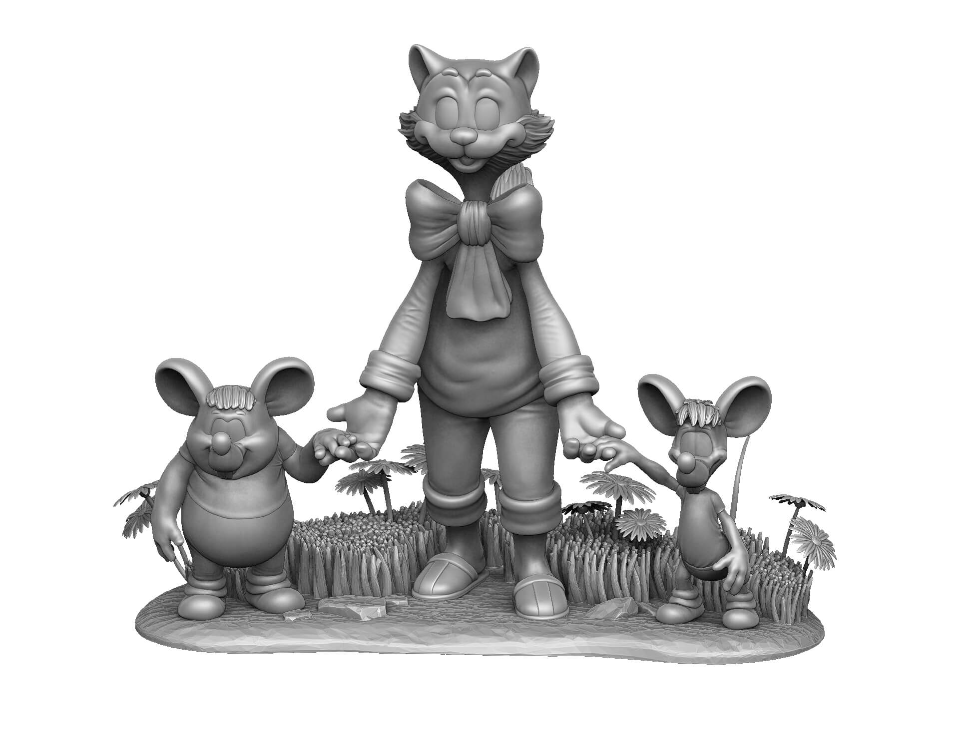 Leopold The Cat With Mice - 3D Model by naeem32