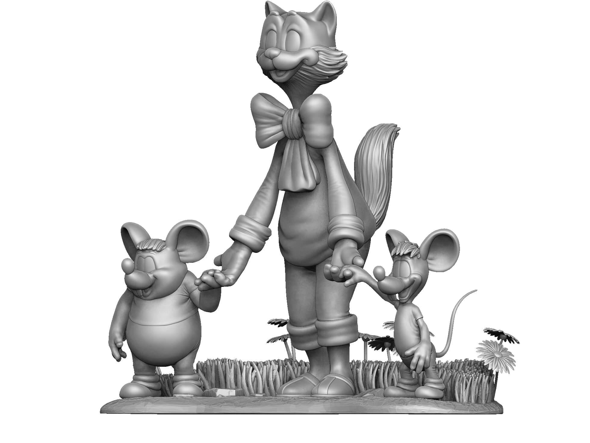 Leopold The Cat With Mice - 3D Model by naeem32