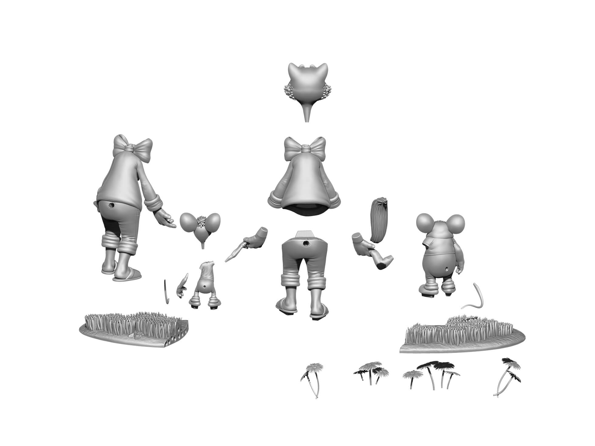 Leopold The Cat With Mice - 3D Model by naeem32