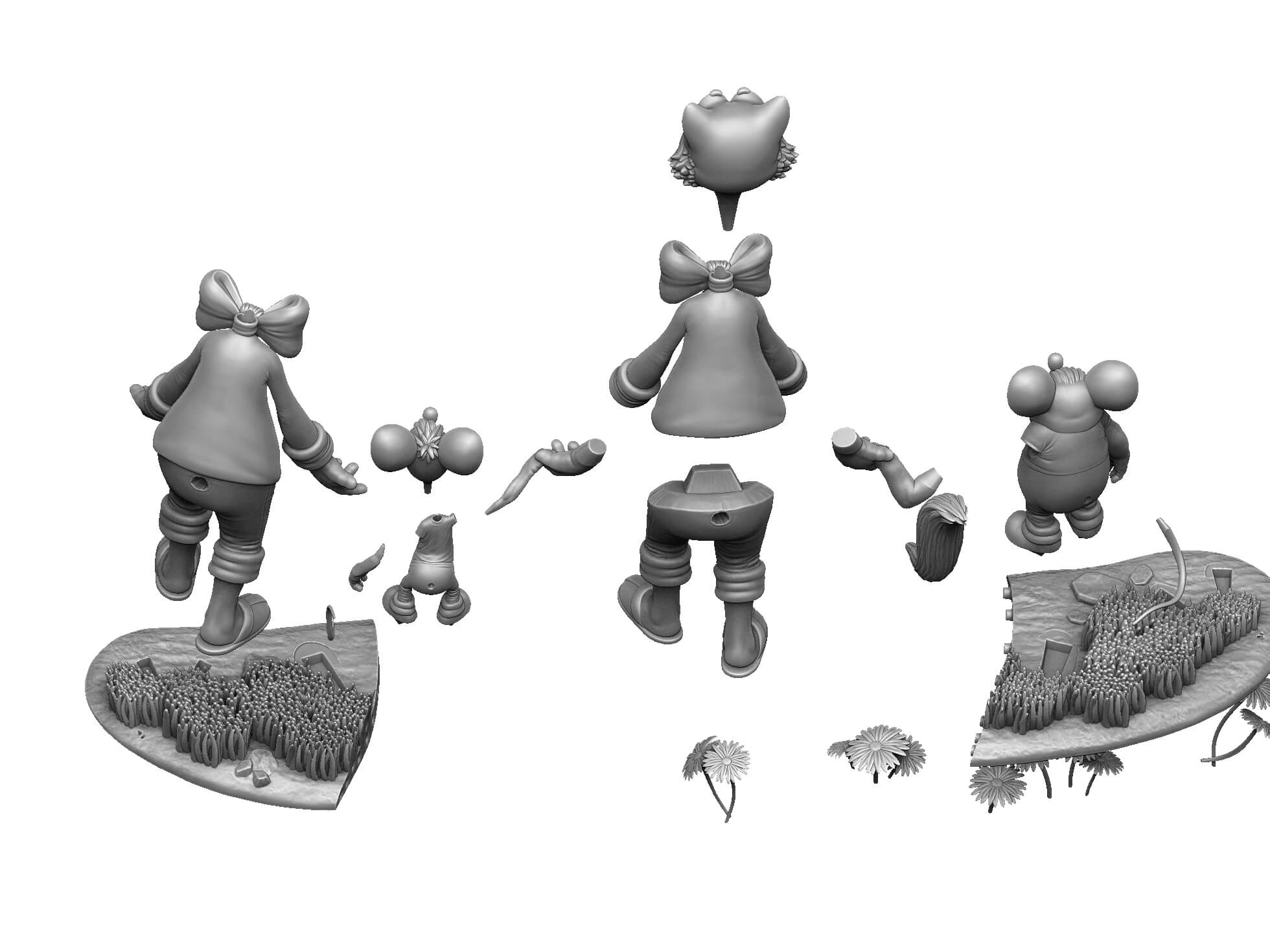 Leopold The Cat With Mice - 3D Model by naeem32