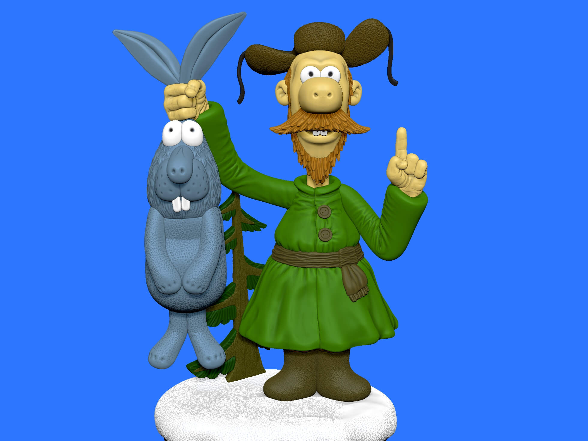 Man With a Hare - 3D Model by naeem32