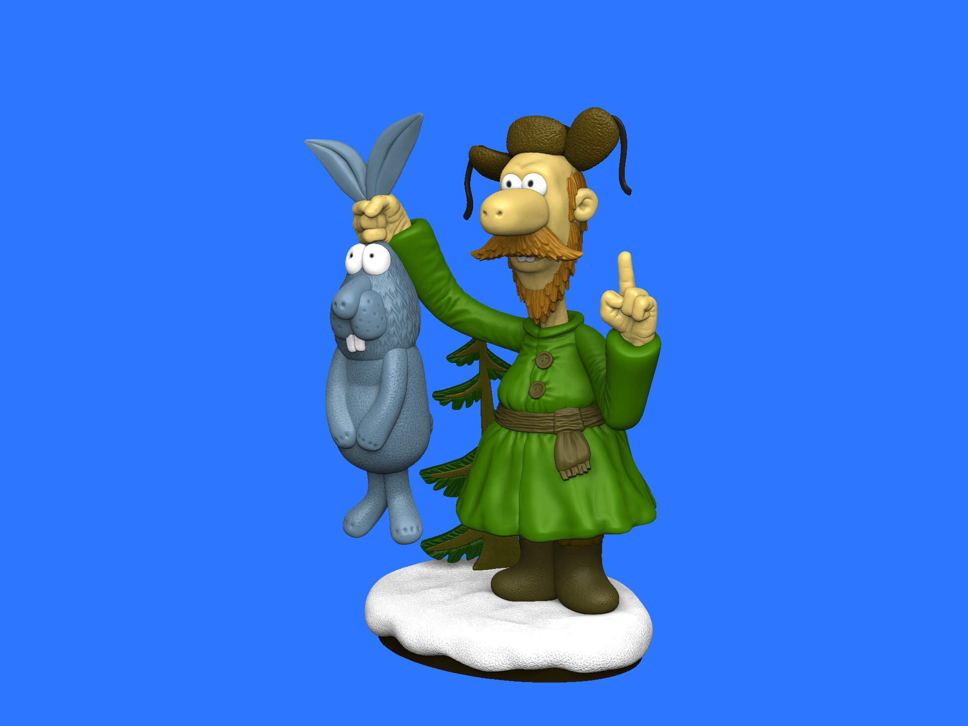 Man With a Hare - 3D Model by naeem32