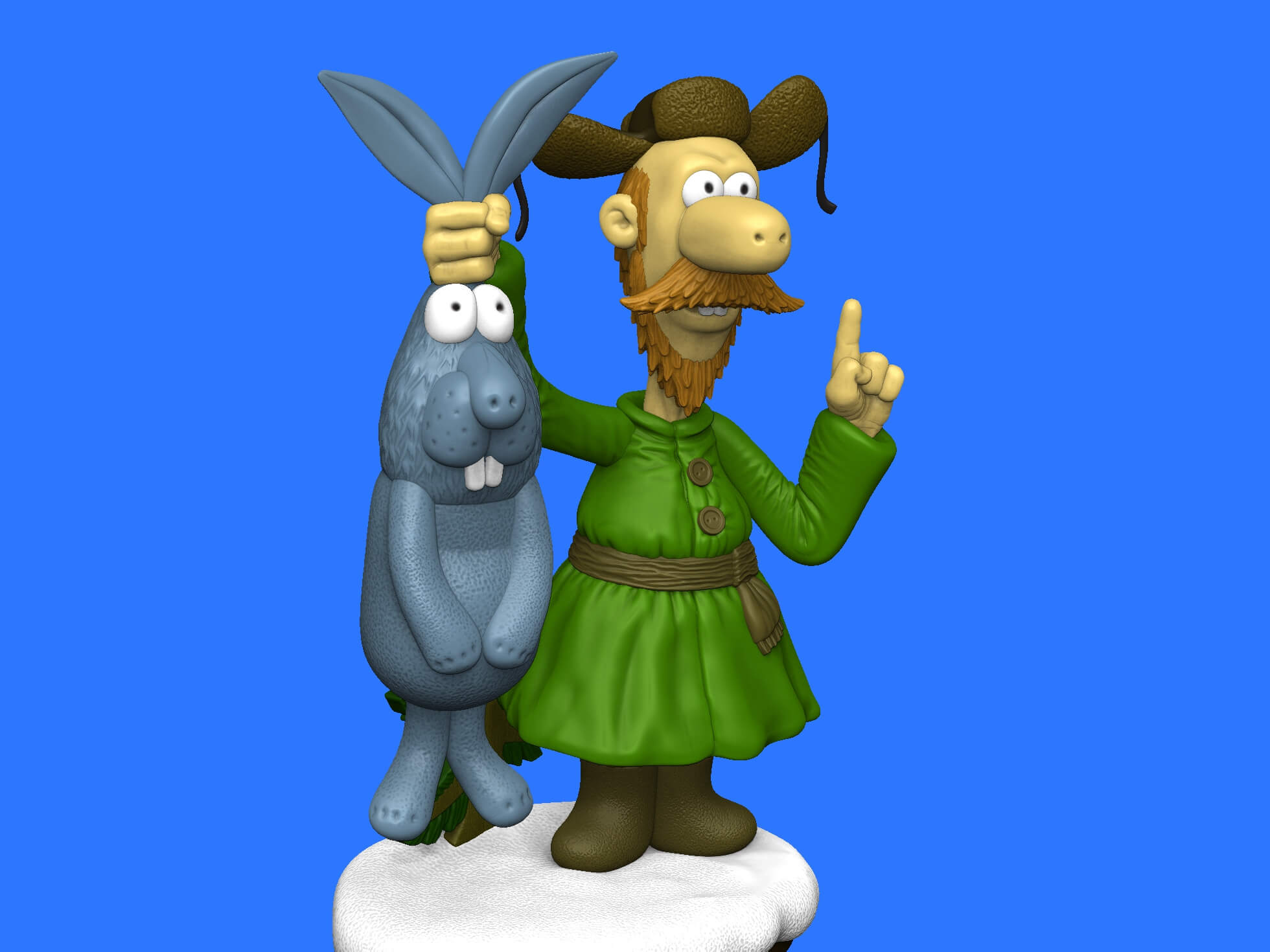 Man With a Hare - 3D Model by naeem32