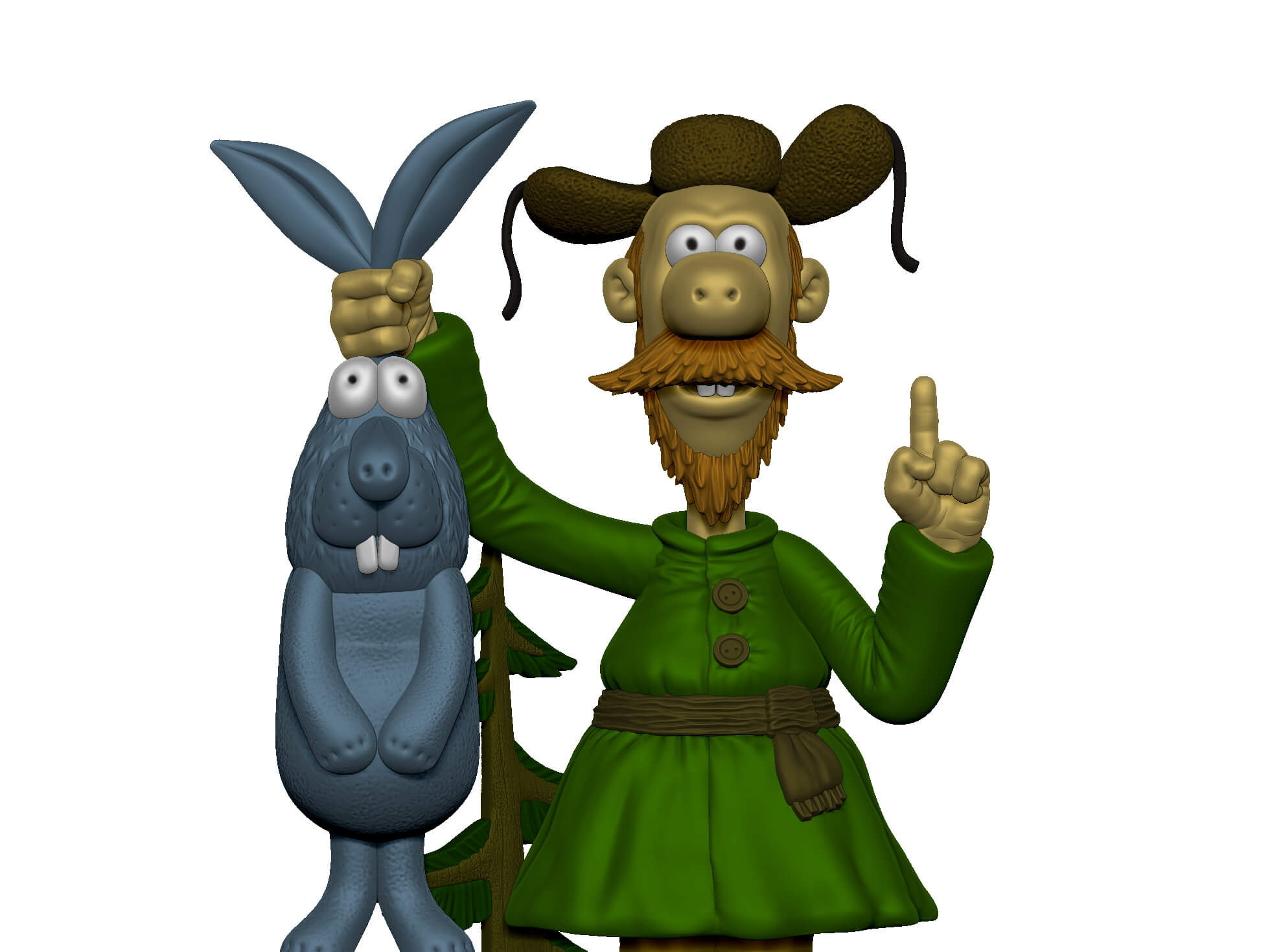 Man With a Hare - 3D Model by naeem32