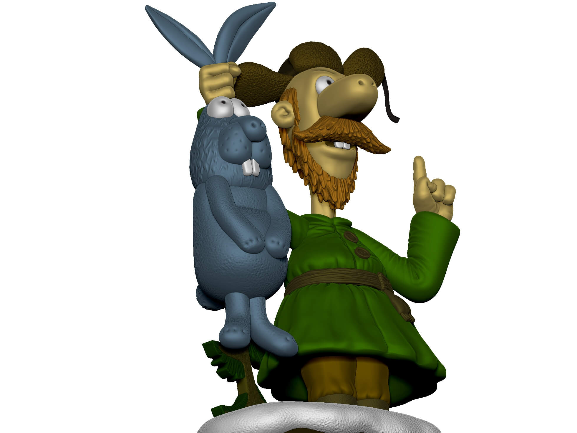 Man With a Hare - 3D Model by naeem32