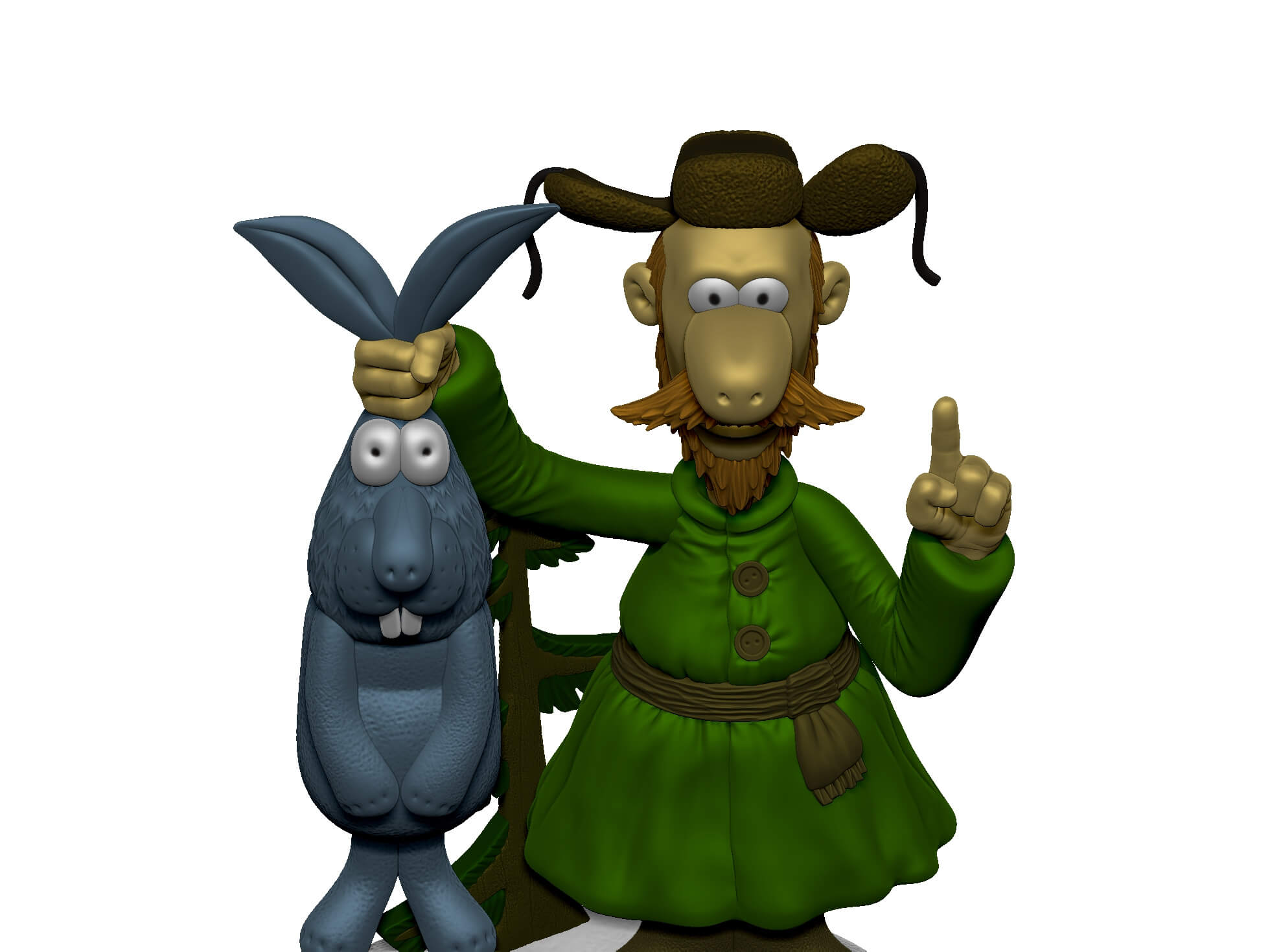 Man With a Hare - 3D Model by naeem32