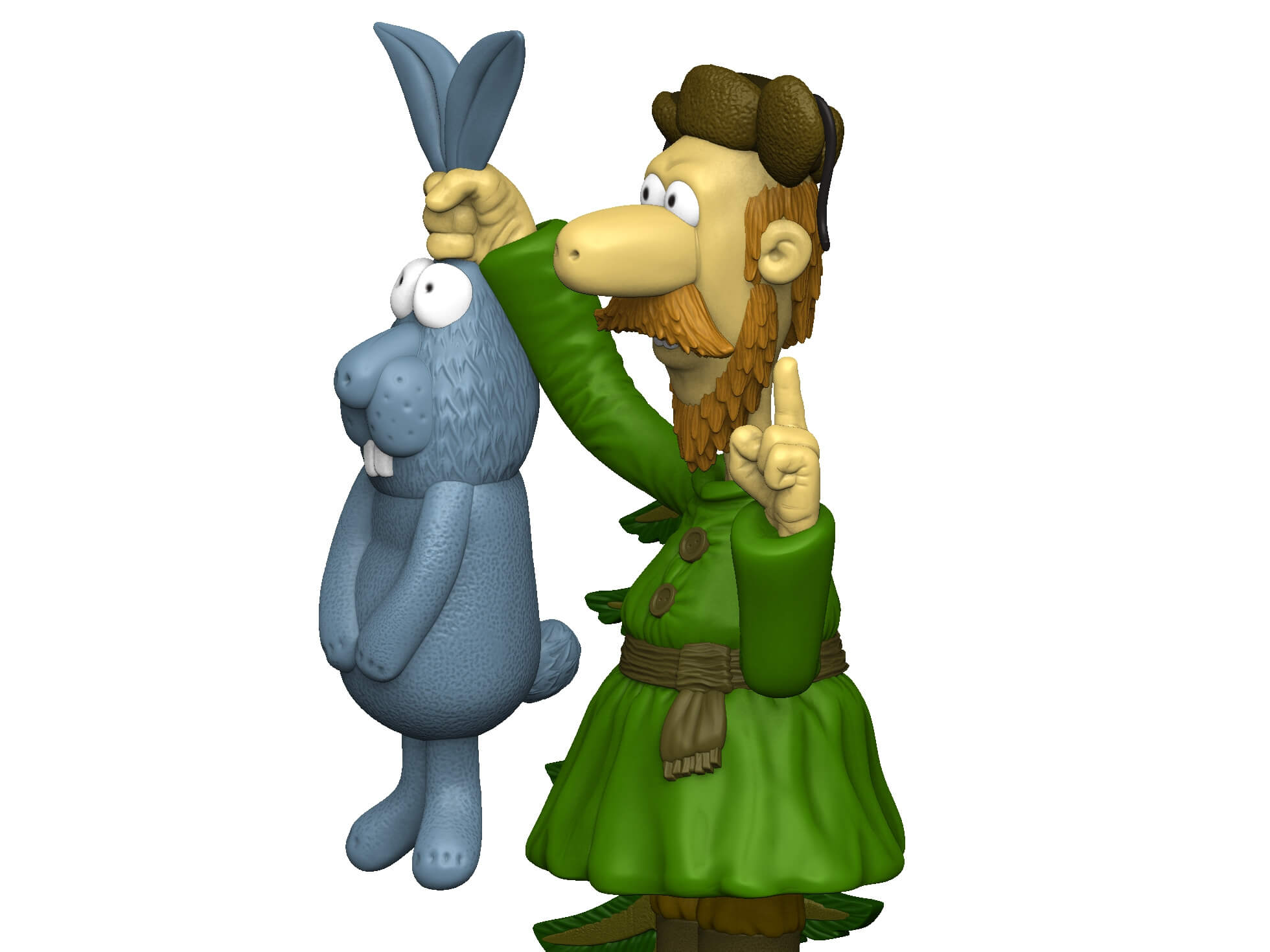 Man With a Hare - 3D Model by naeem32