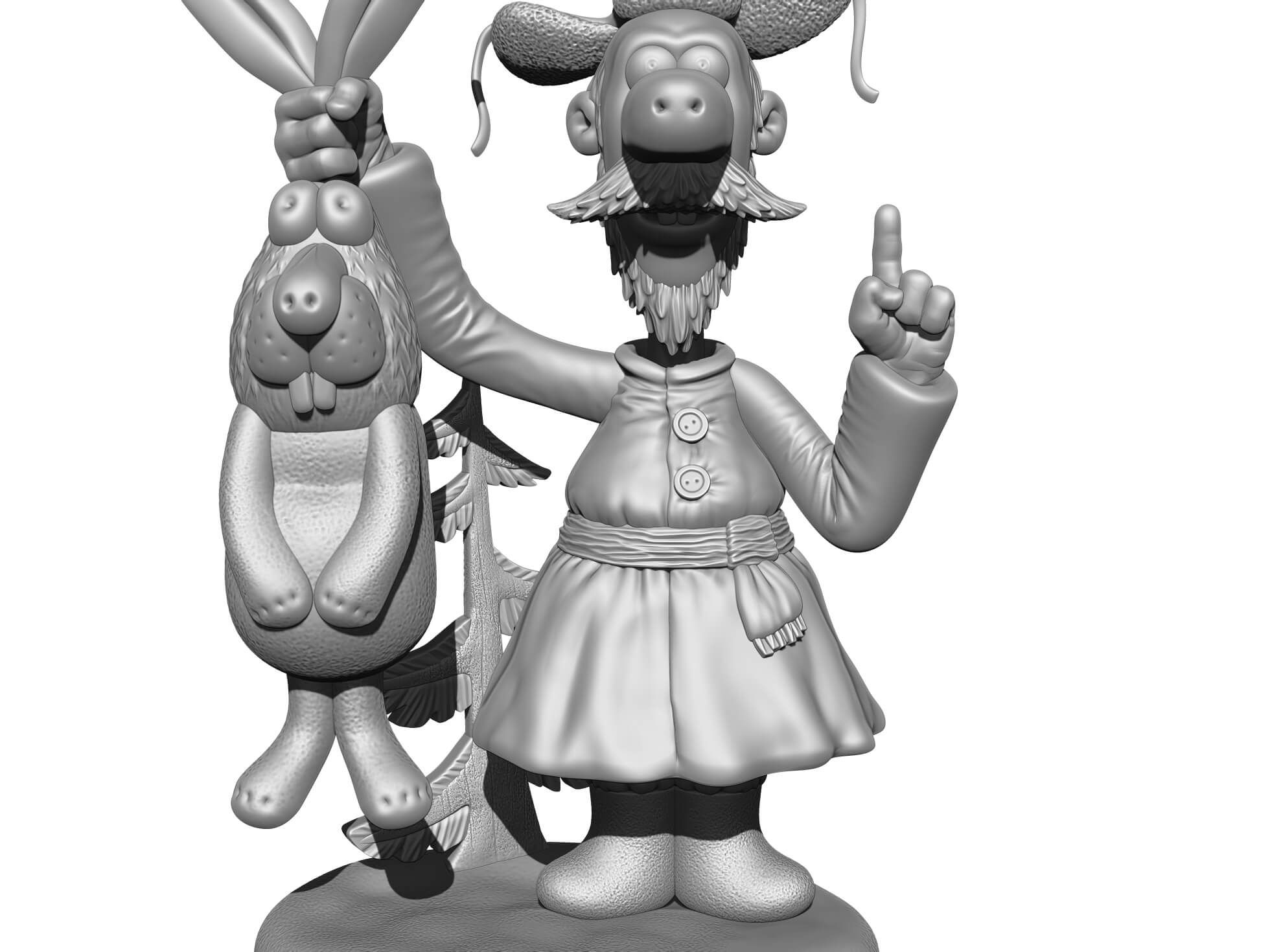 Man With a Hare - 3D Model by naeem32