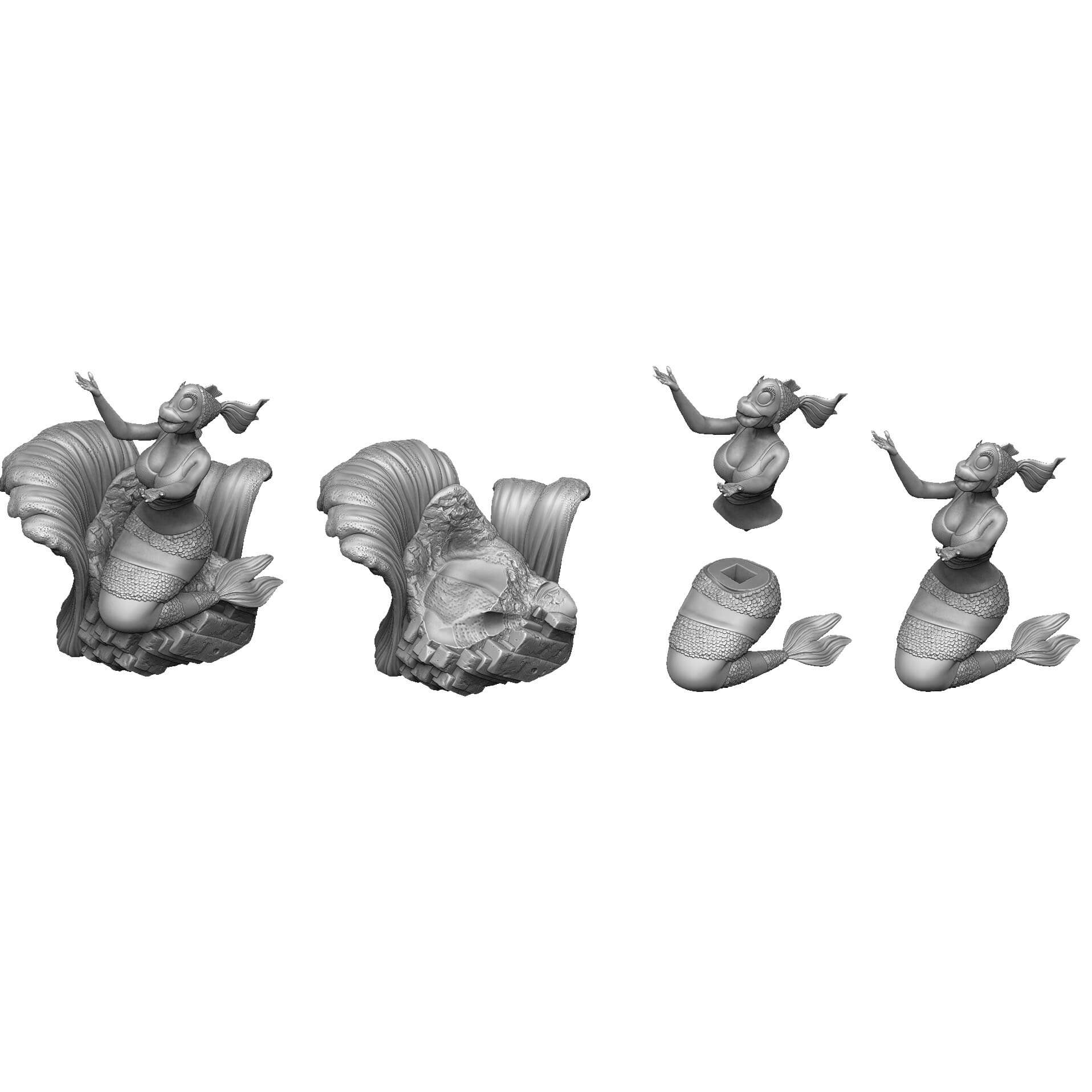 Mermaid in The Blue Sea - 3D Model by naeem32