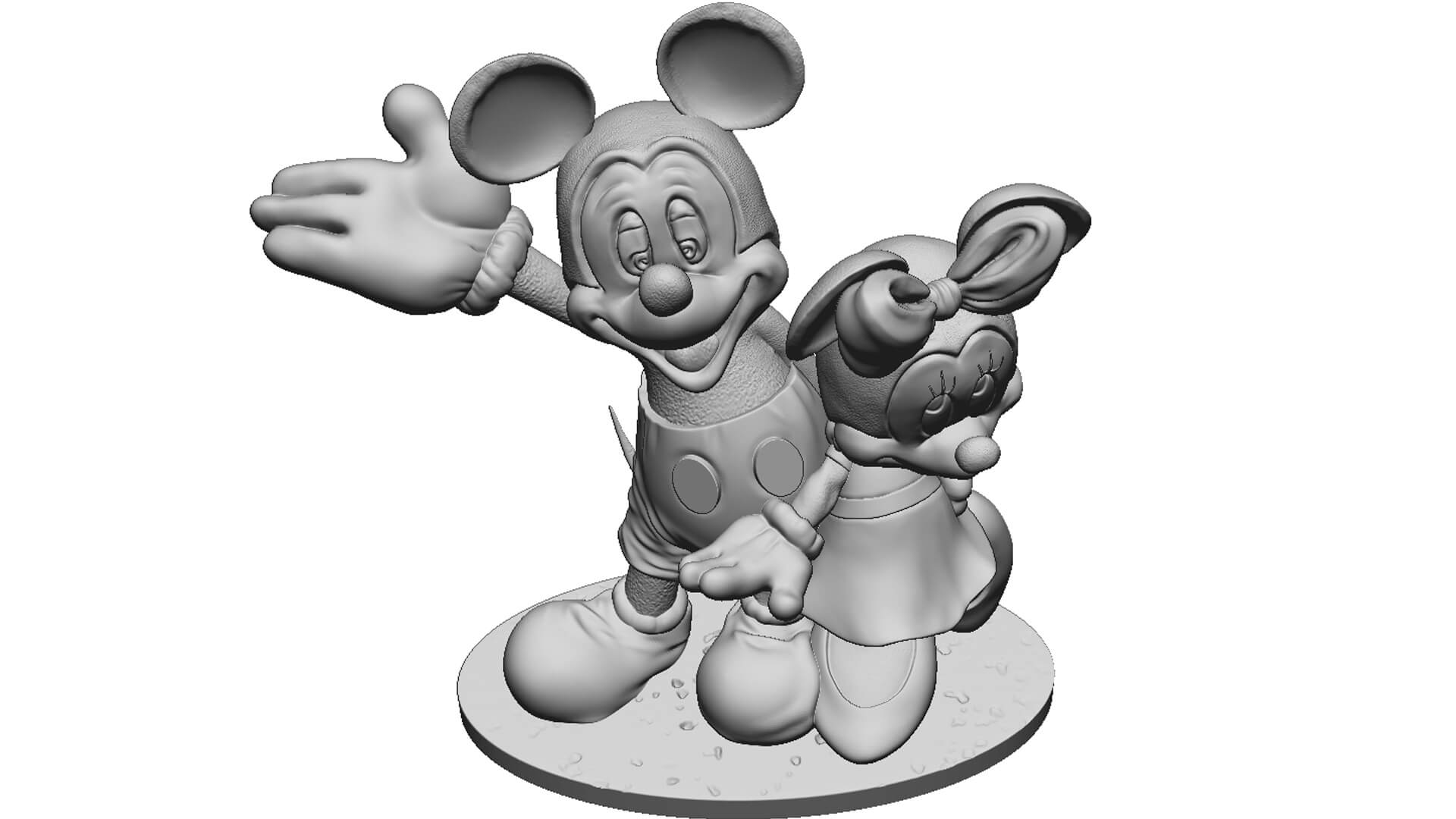Mickey and Minnie Mouse for 3D Printing Stl by naeem32