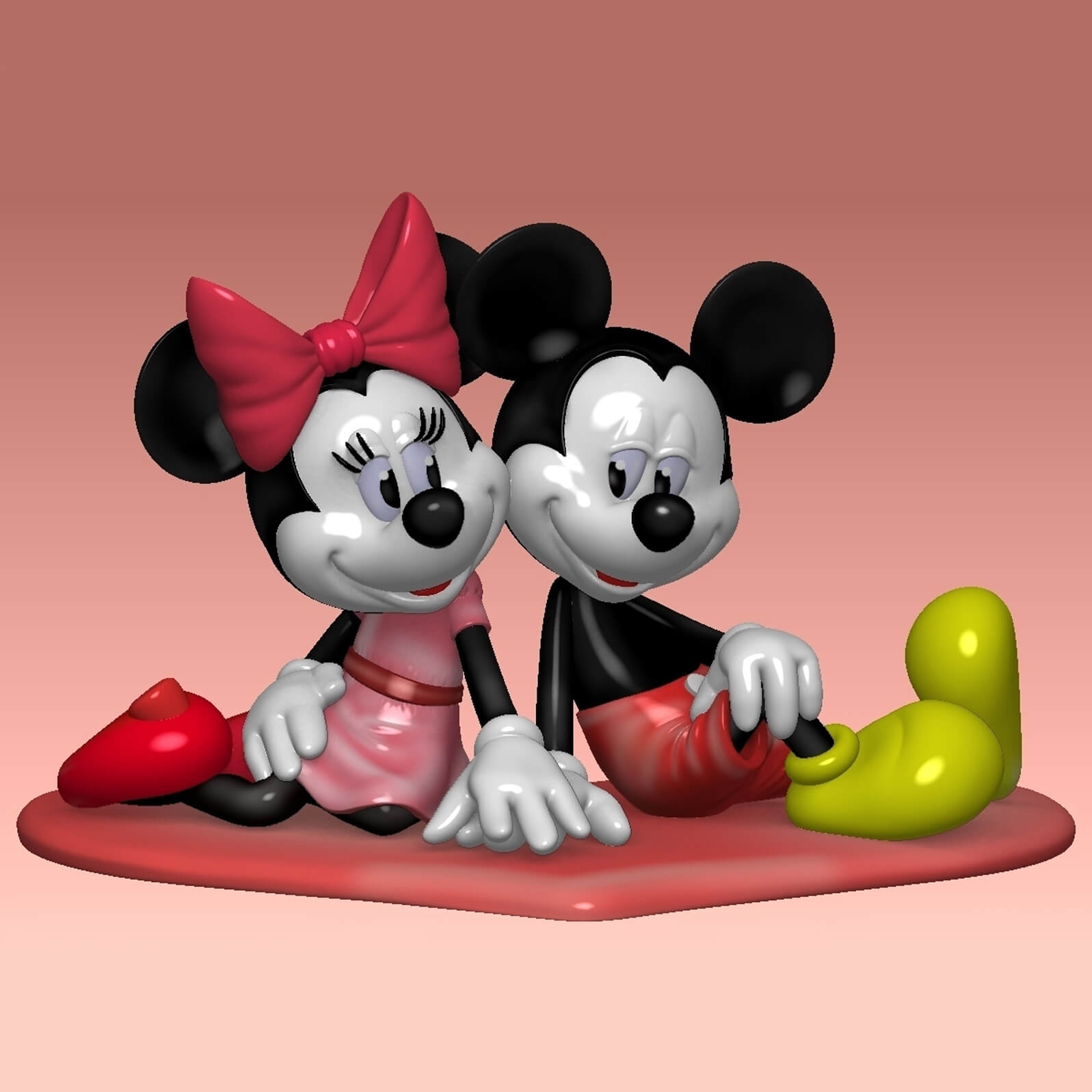 Mickey and Minnie Mouse Lovers for 3D Printing Stl by naeem32