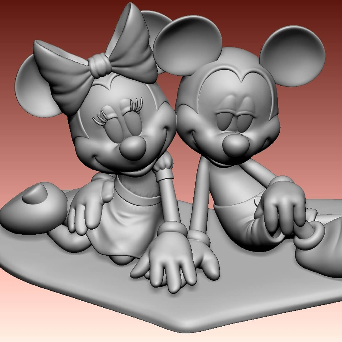 Mickey and Minnie Mouse Lovers for 3D Printing Stl by naeem32