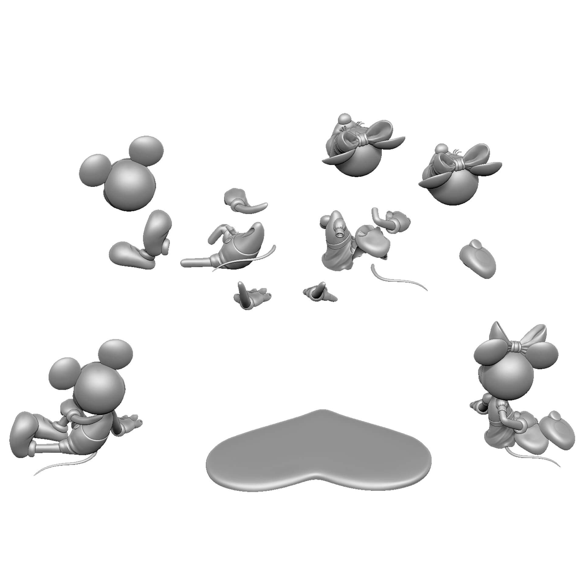 Mickey and Minnie Mouse Lovers for 3D Printing Stl by naeem32