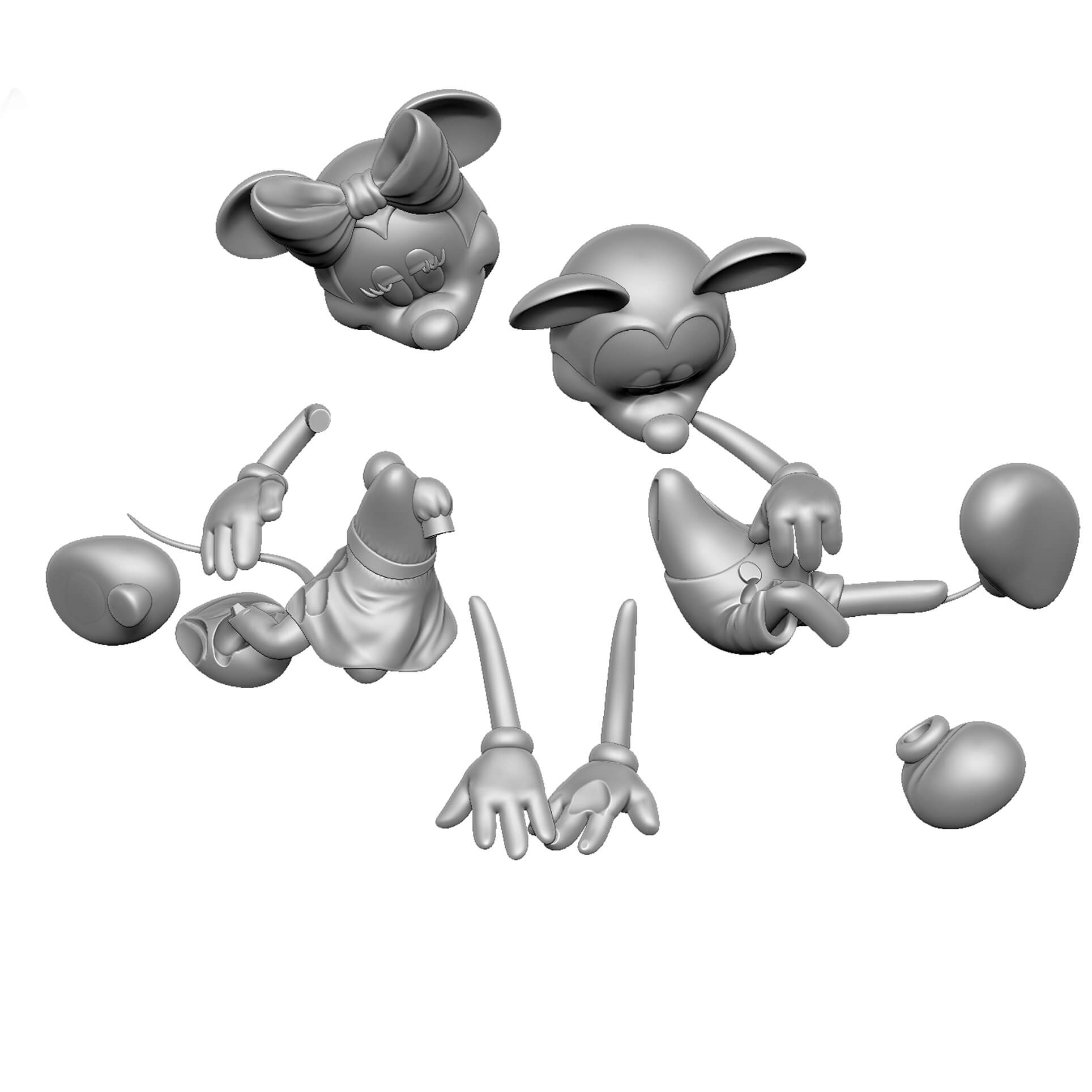 Mickey and Minnie Mouse Lovers for 3D Printing Stl by naeem32