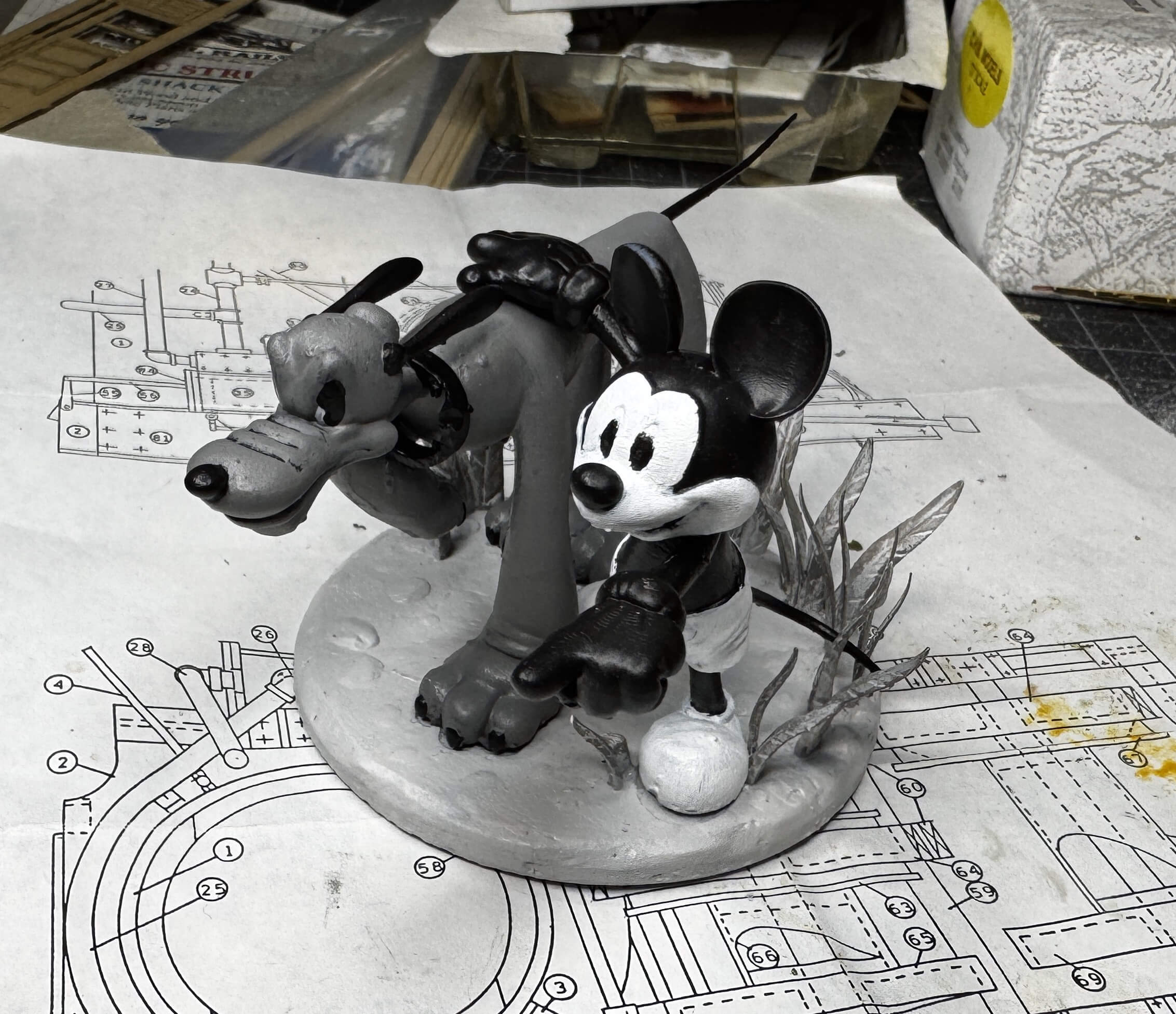 Mickey Mouse and Pluto for 3D Printing by naeem32