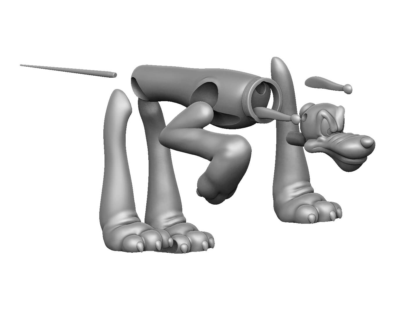 Mickey Mouse and Pluto - 3D Model by naeem32