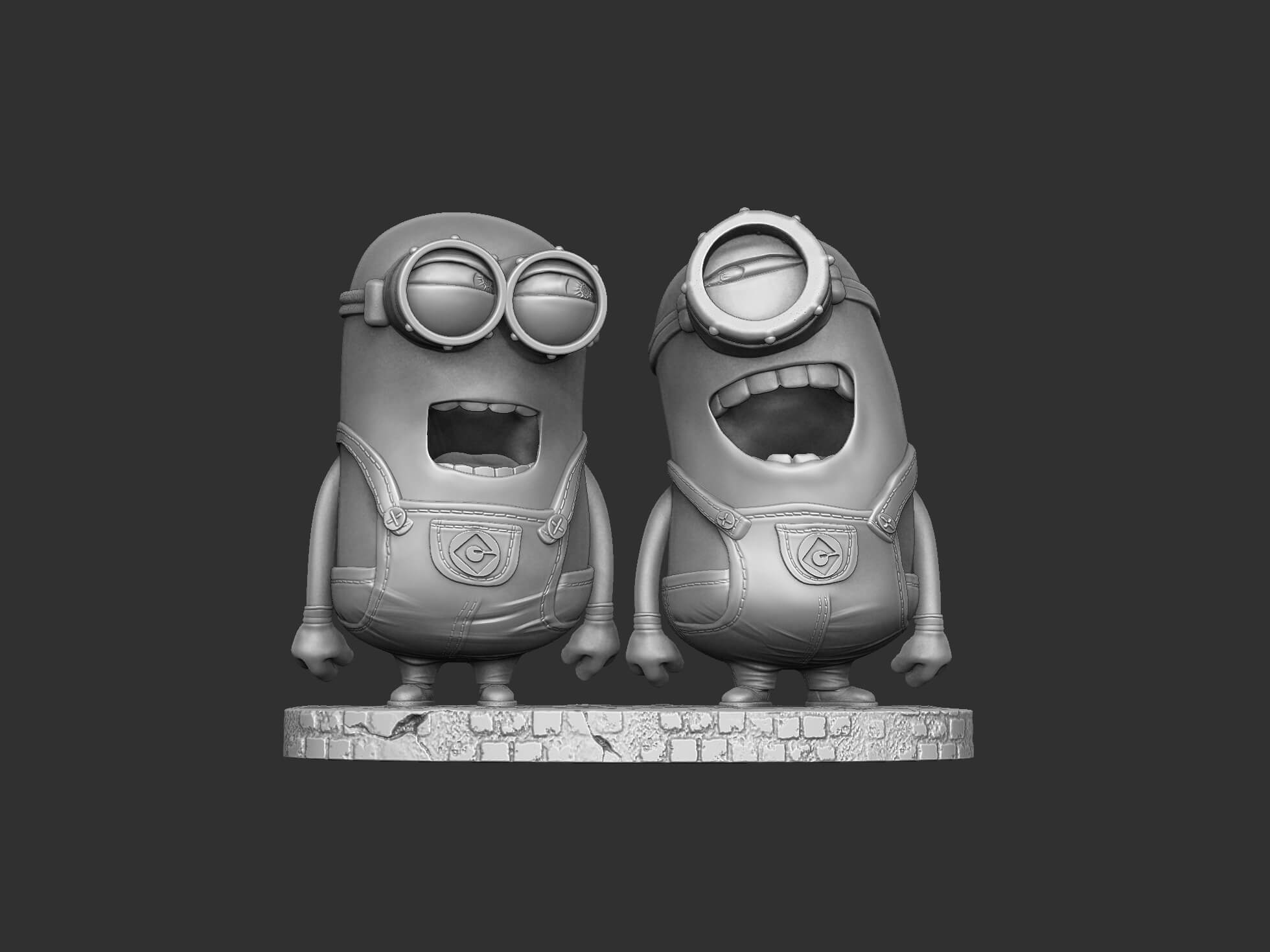 3 Minions - 3D Model by naeem32