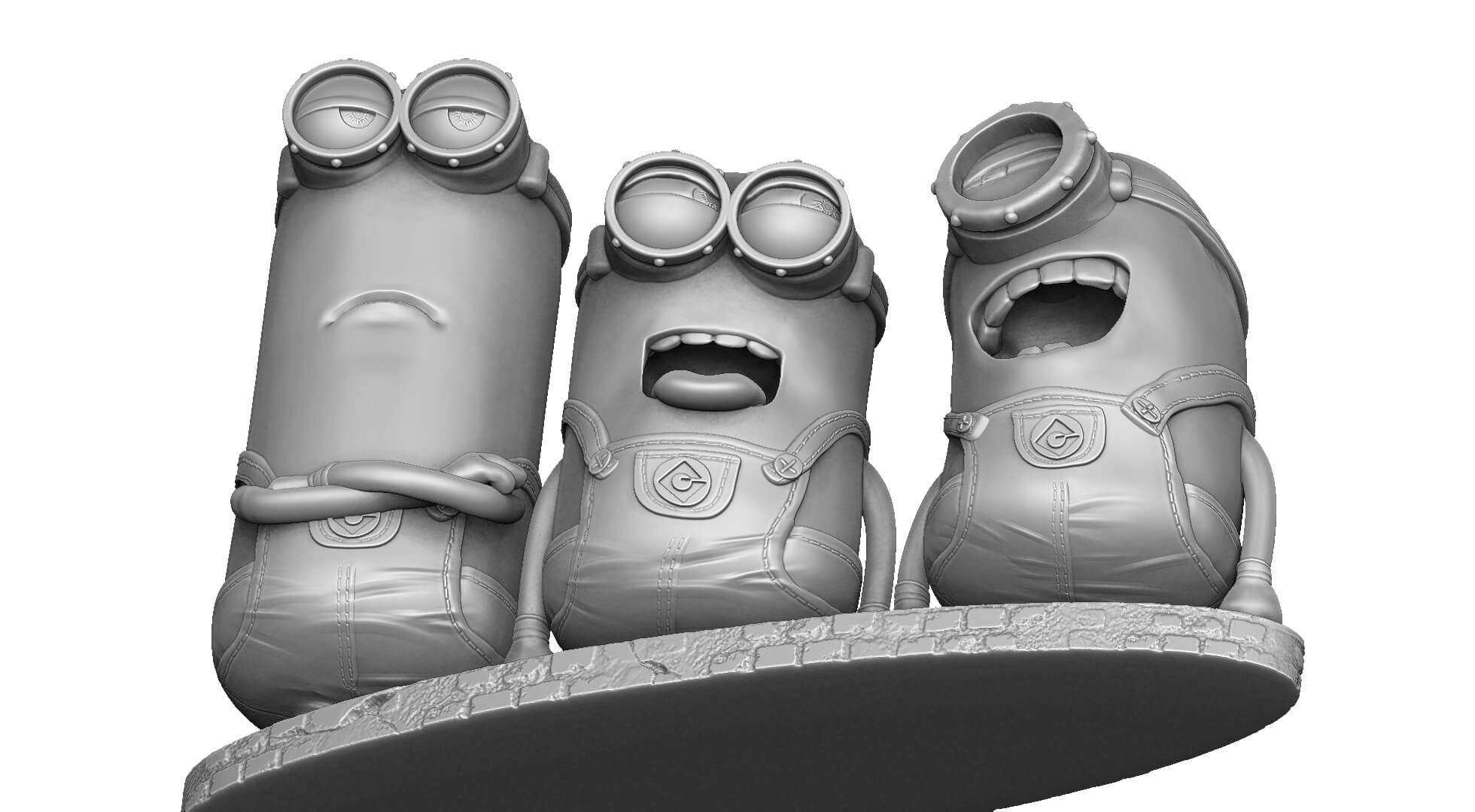 3 Minions - 3D Model by naeem32