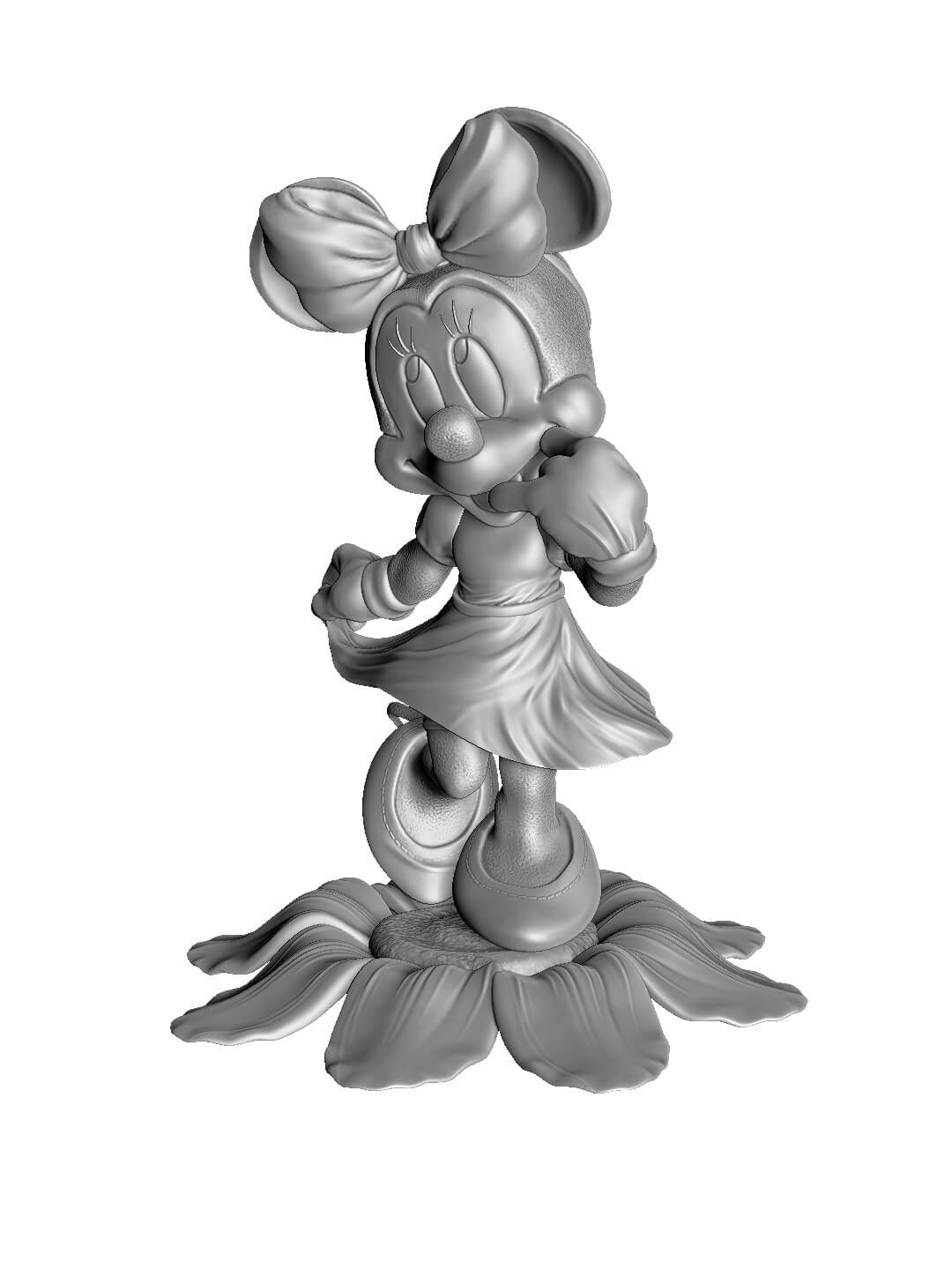 Minnie Mouse on a Flower for 3D Printing Stl by naeem32