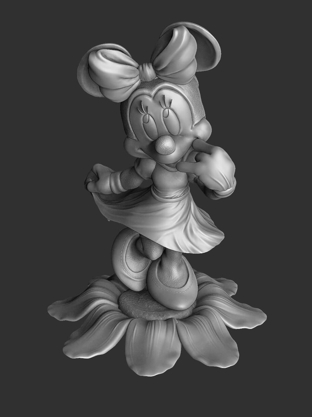 Minnie Mouse on a Flower for 3D Printing Stl by naeem32
