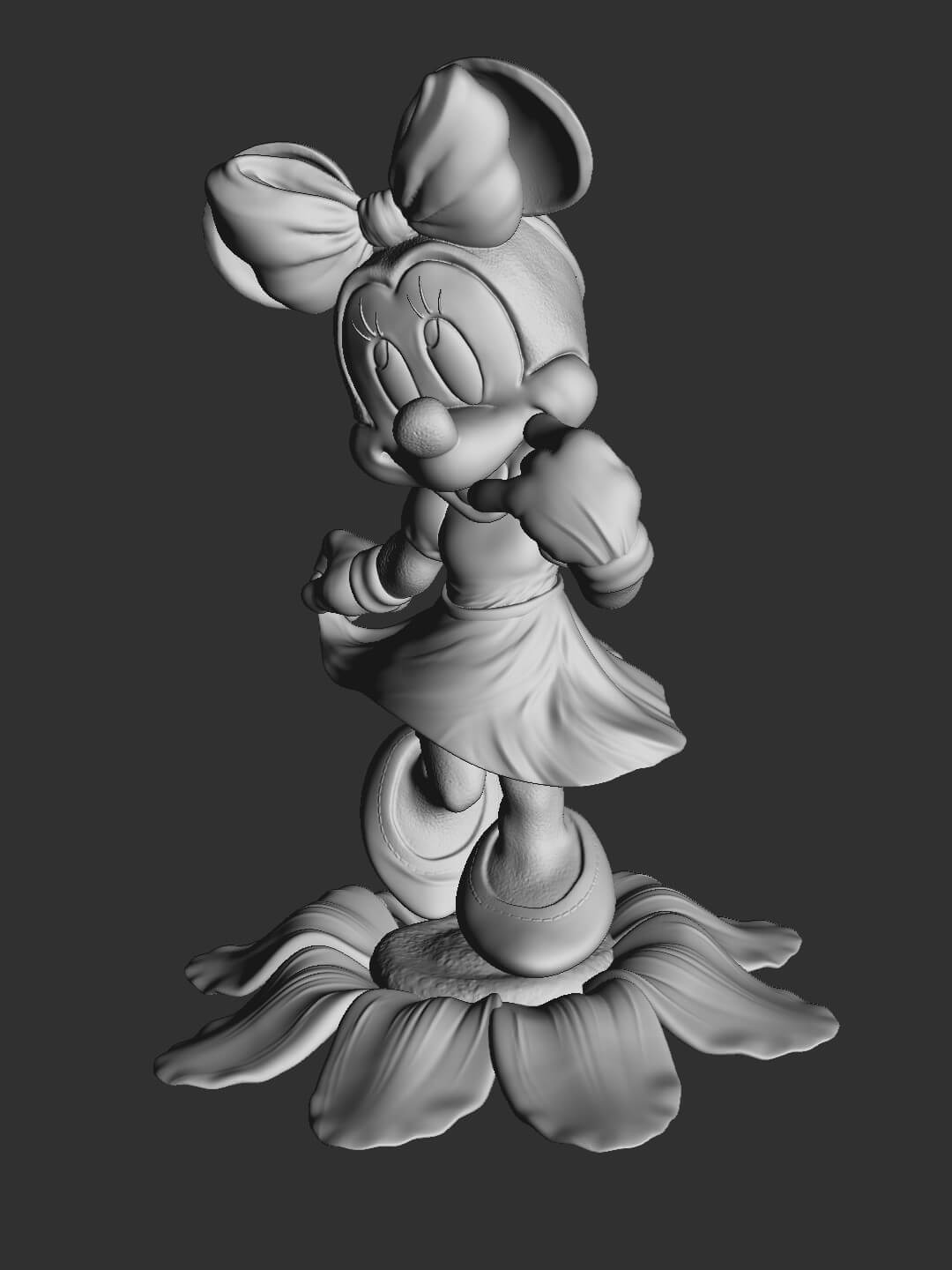 Minnie Mouse on a Flower for 3D Printing Stl by naeem32