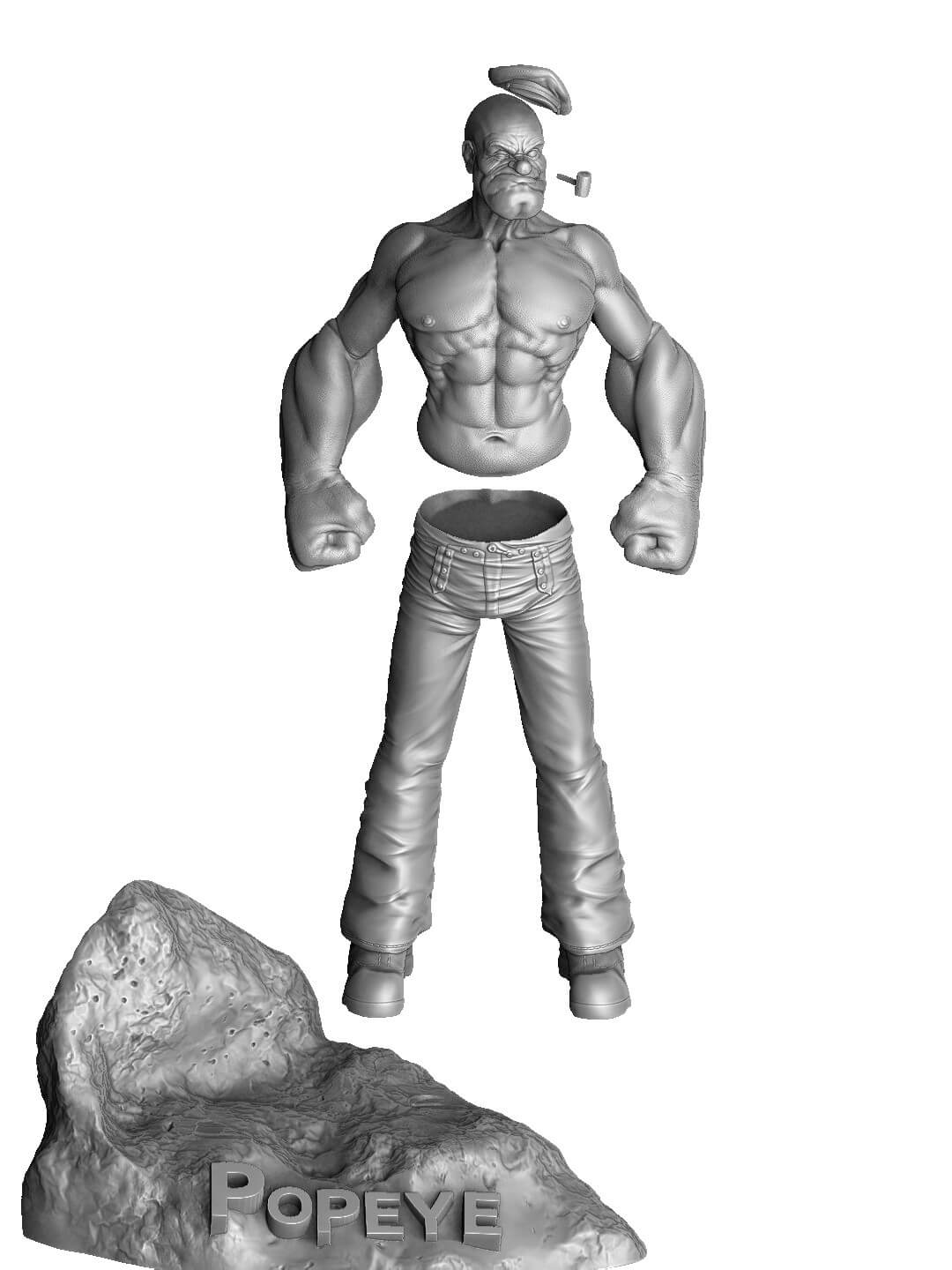 Popeye The Sailor (2 Cap Options) - 3D Model by naeem32