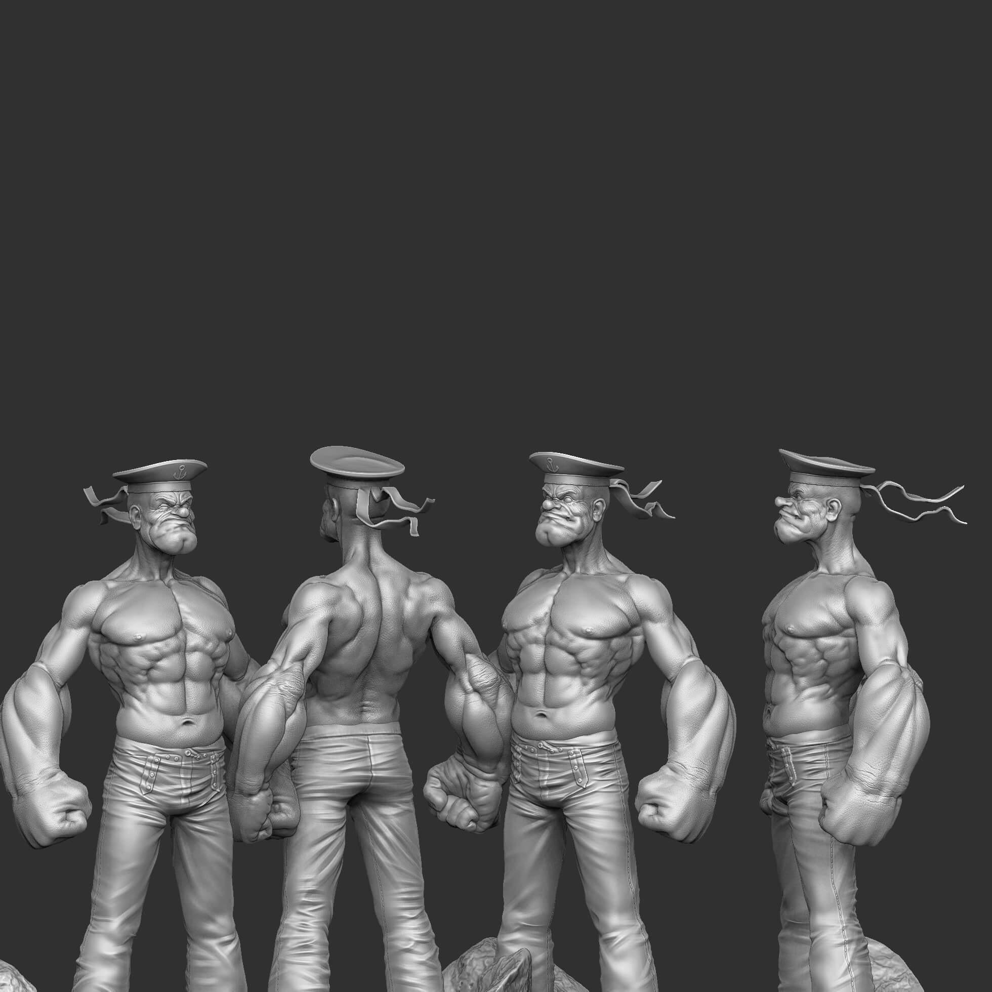 Popeye The Sailor in a Cap - 3D Model by naeem32