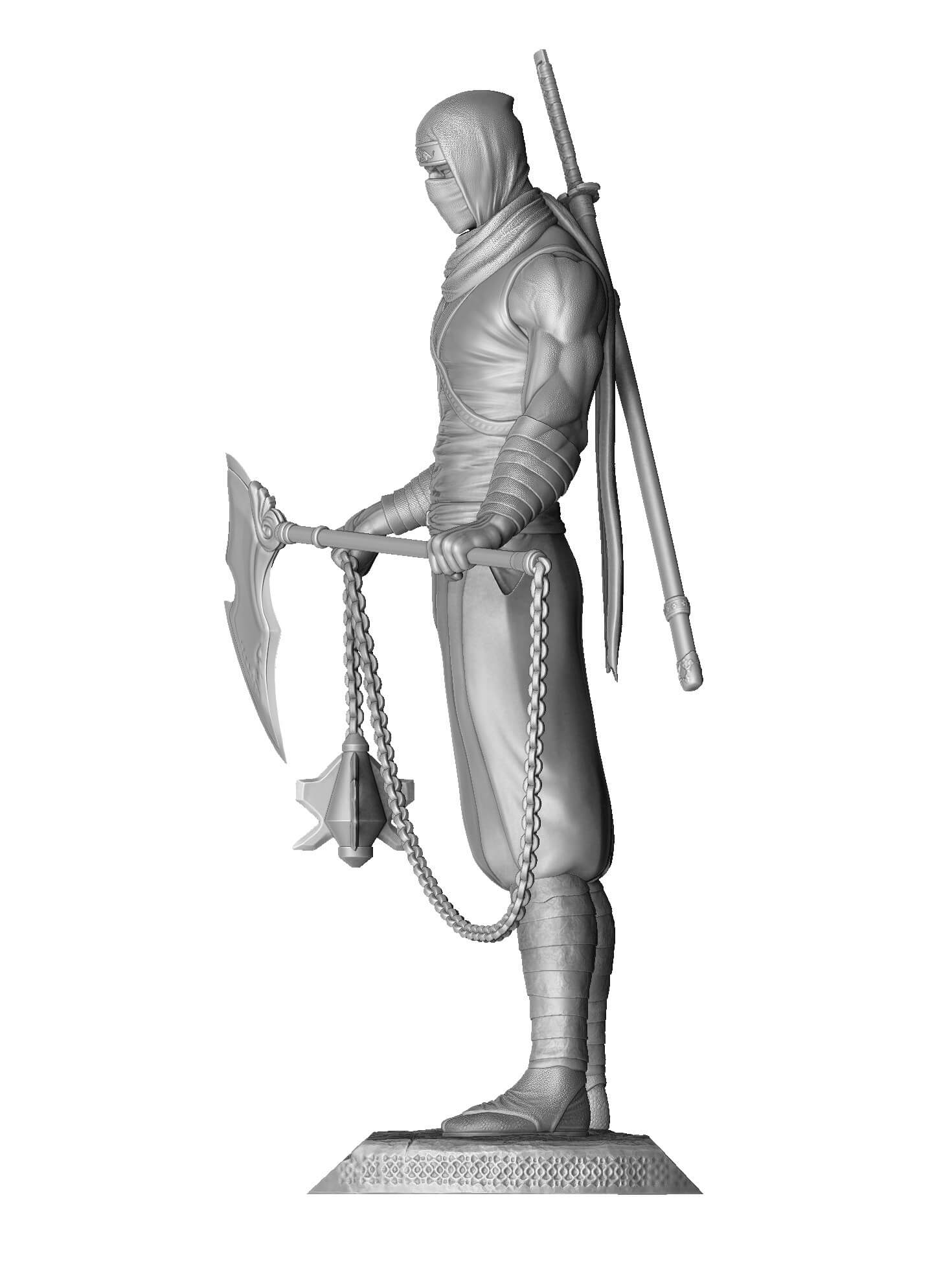 Ryu Hayabusa (Ninja Gaiden) With Kusarigama - 3D Model by naeem32