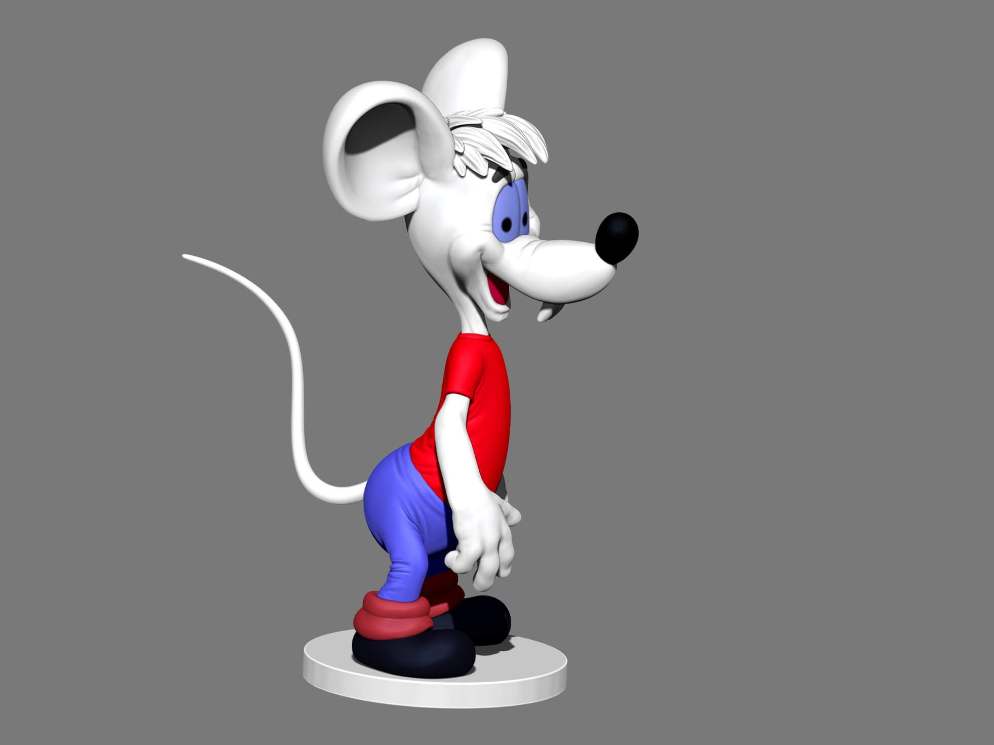 Skinny White Mouse - 3D Model by naeem32