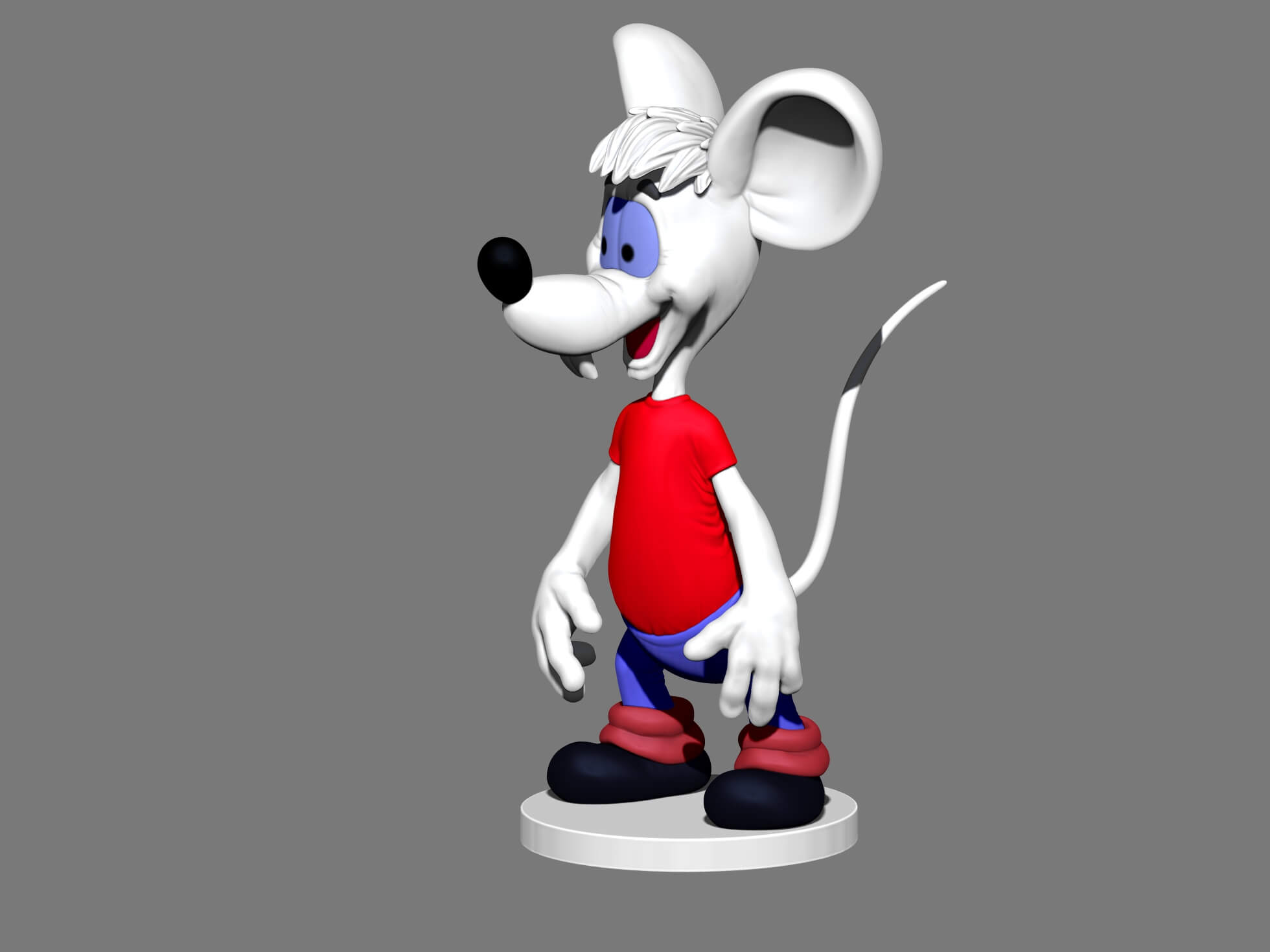 Skinny White Mouse - 3D Model by naeem32