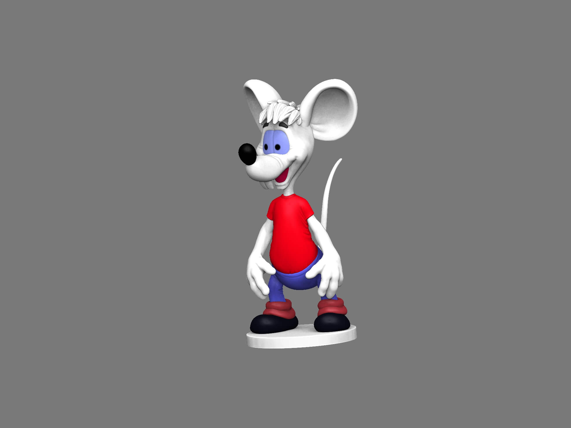 Skinny White Mouse - 3D Model by naeem32