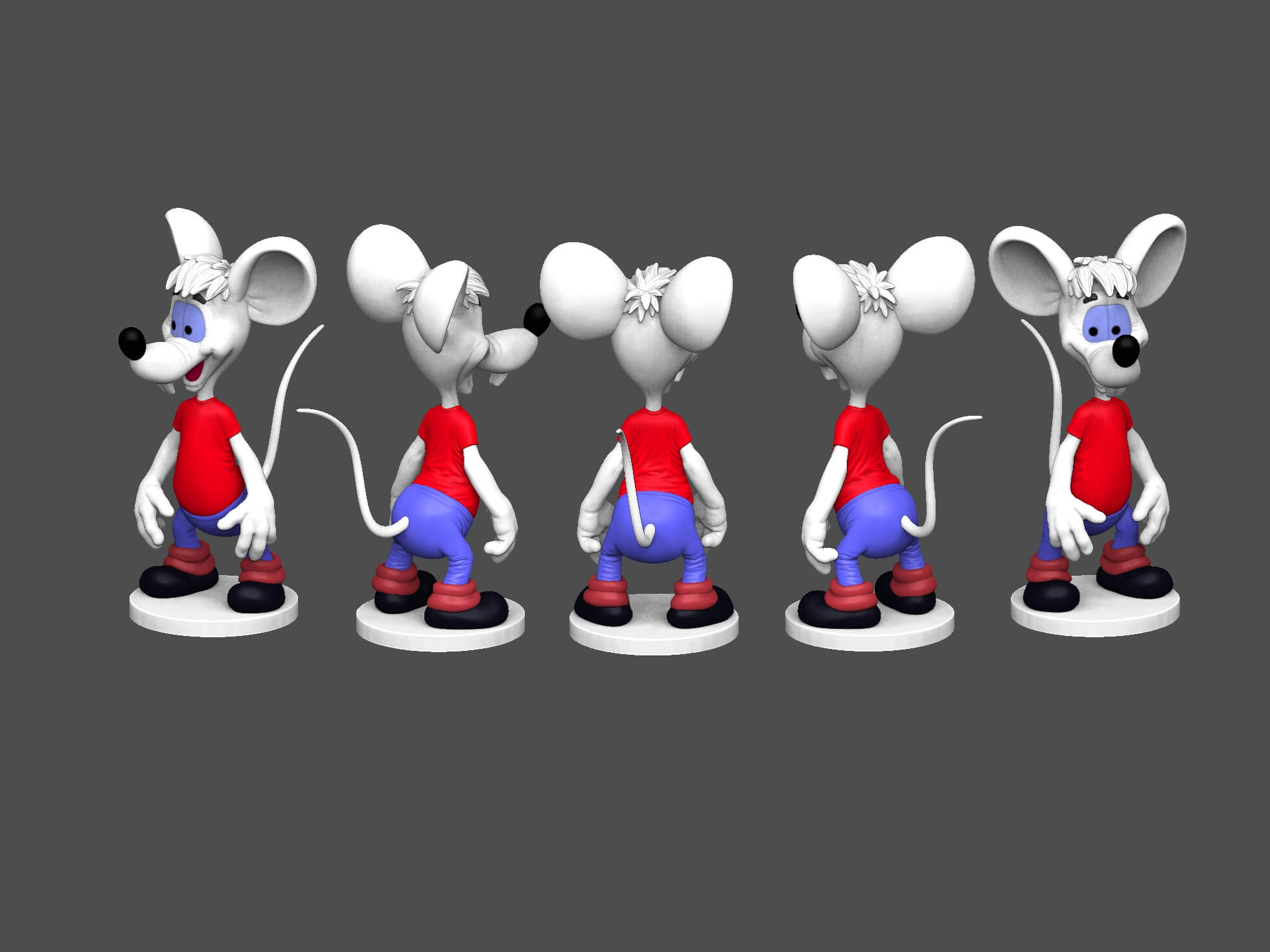 Skinny White Mouse - 3D Model by naeem32