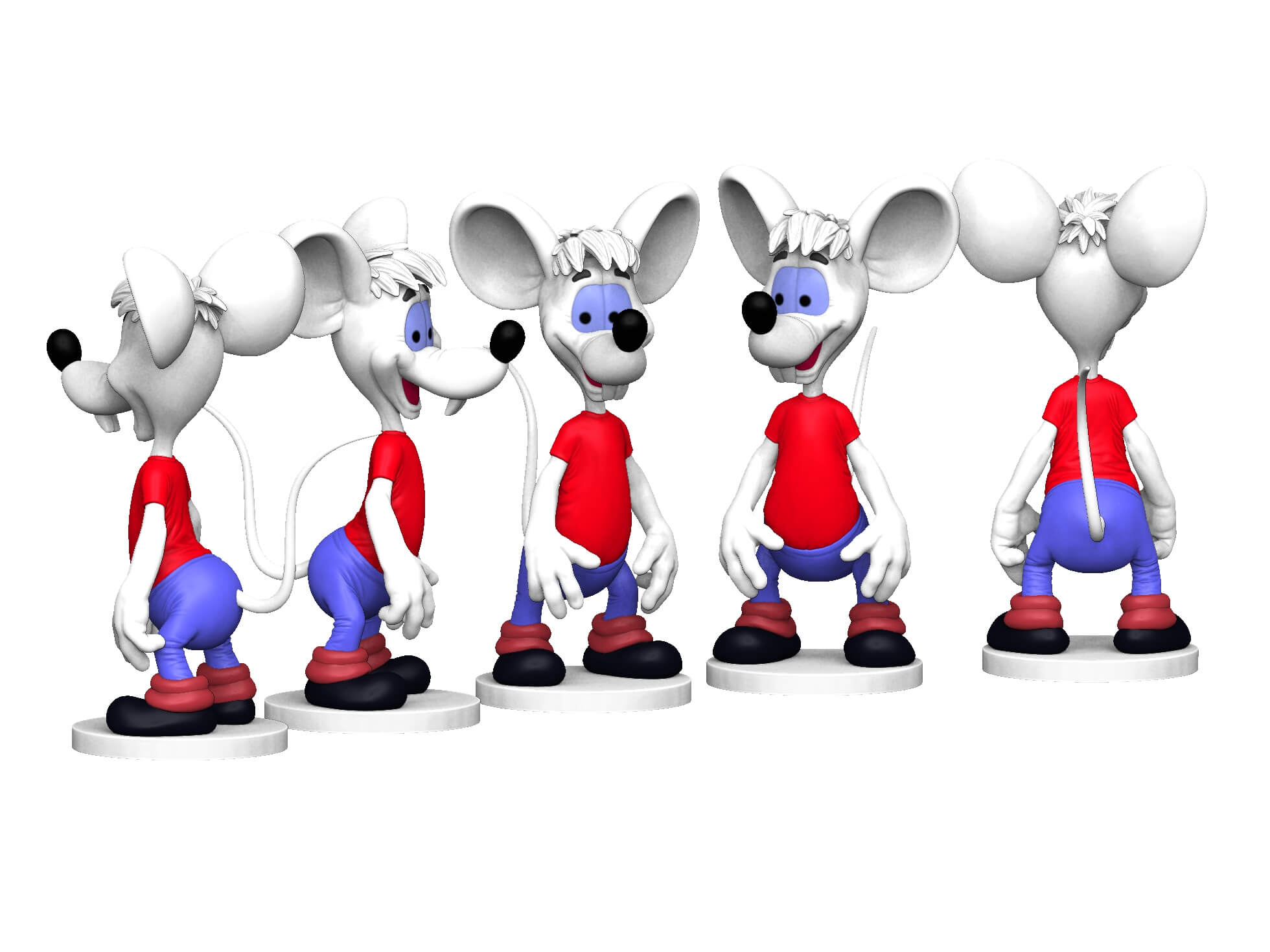 Skinny White Mouse - 3D Model by naeem32