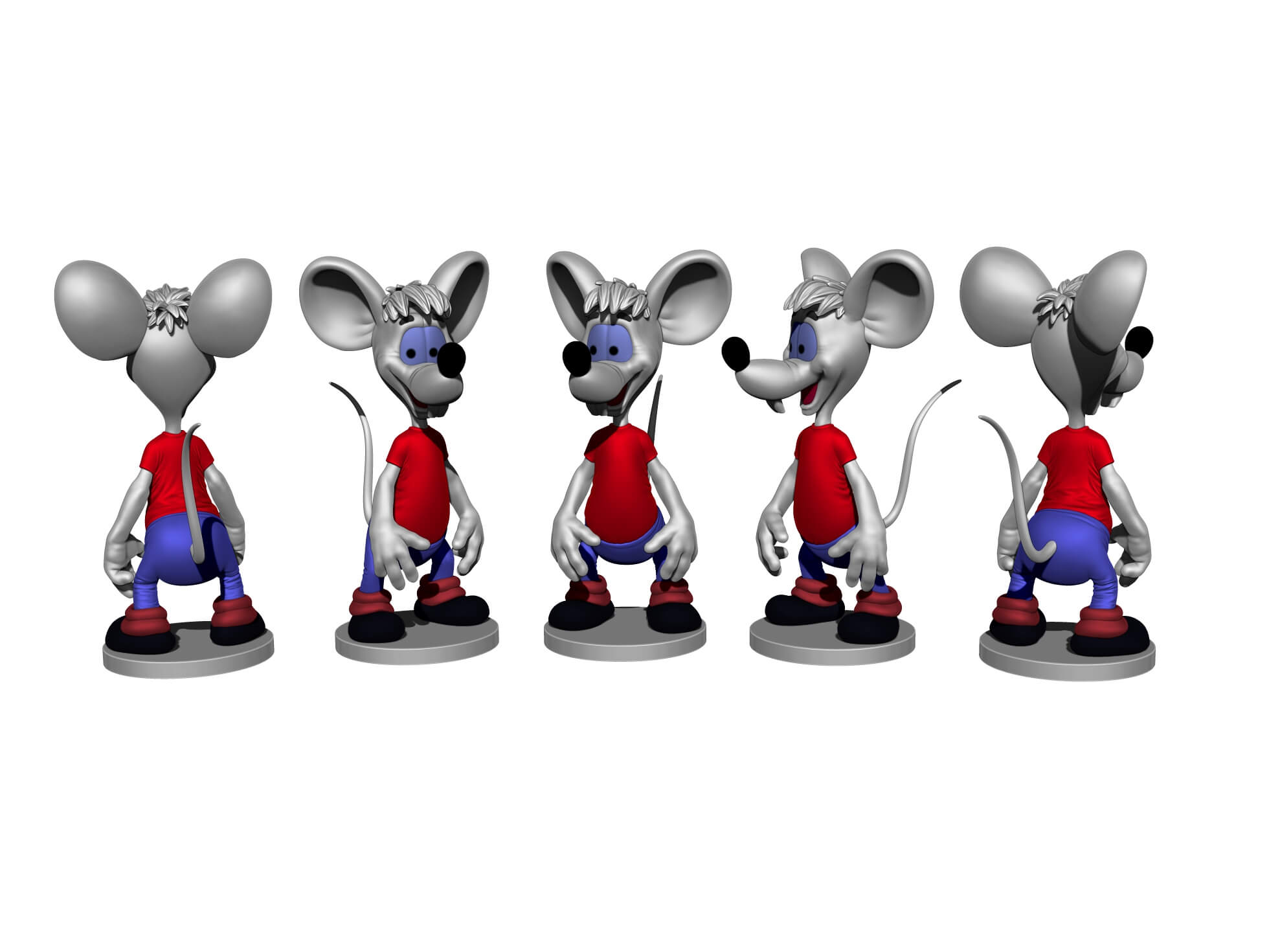 Skinny White Mouse - 3D Model by naeem32