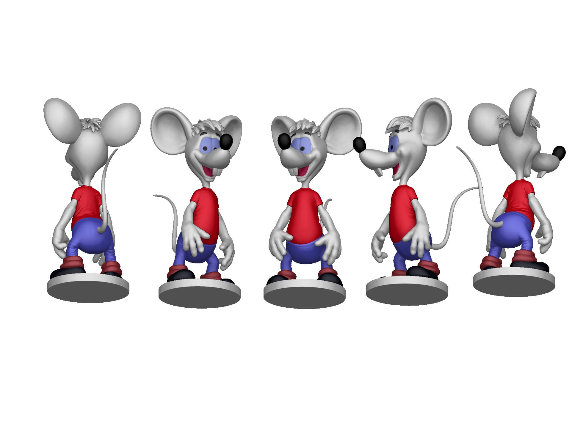 Skinny White Mouse - 3D Model by naeem32