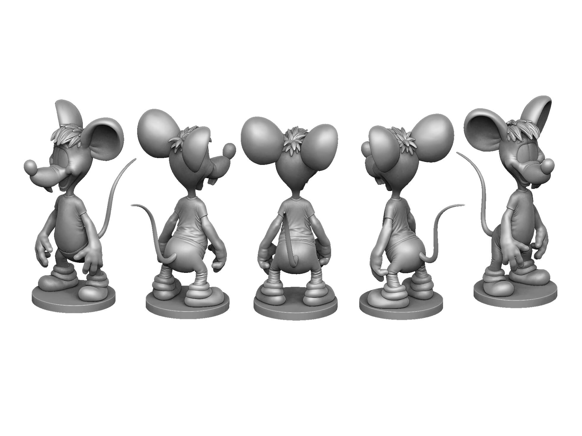 Skinny White Mouse - 3D Model by naeem32