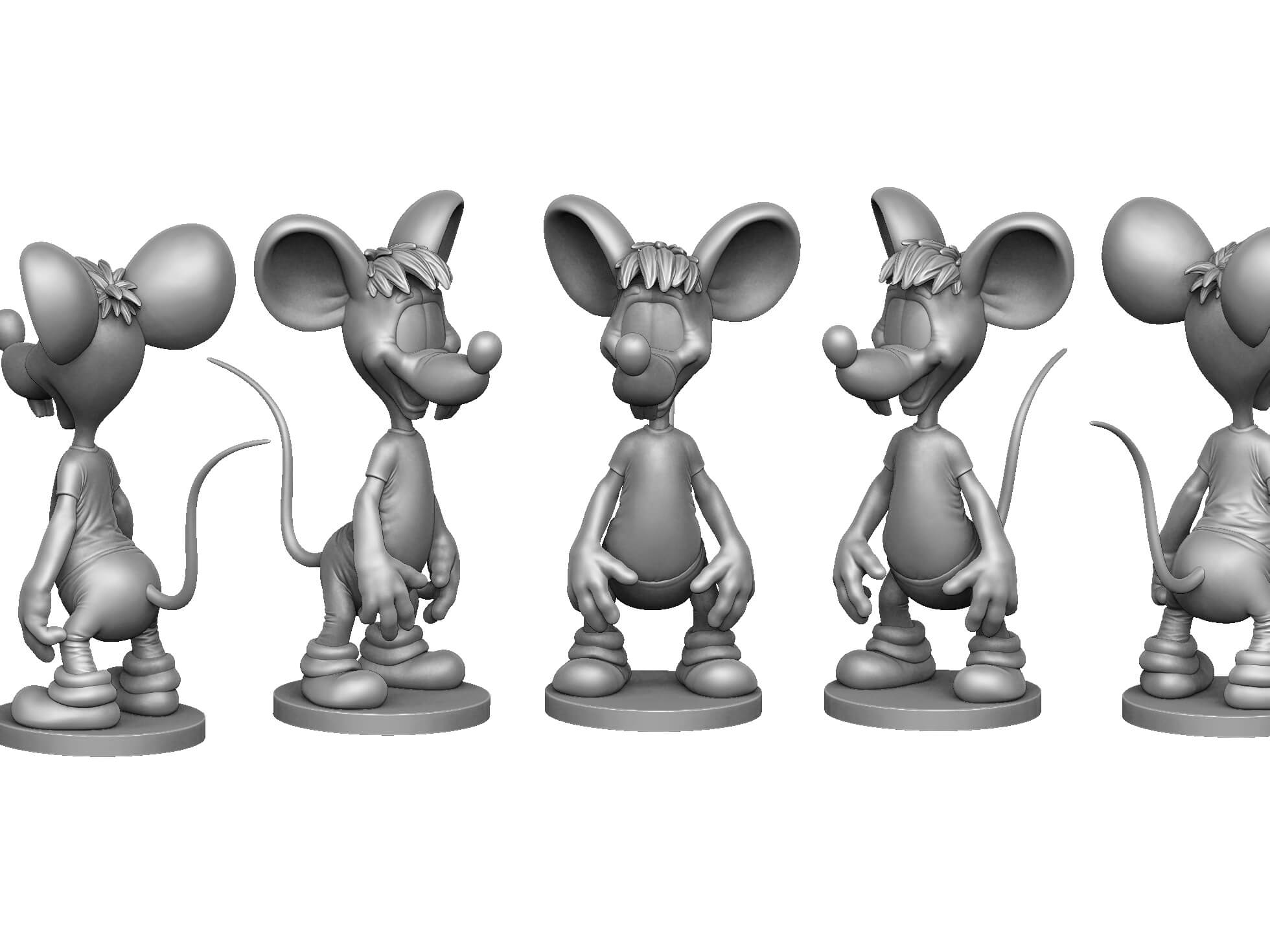 Skinny White Mouse - 3D Model by naeem32