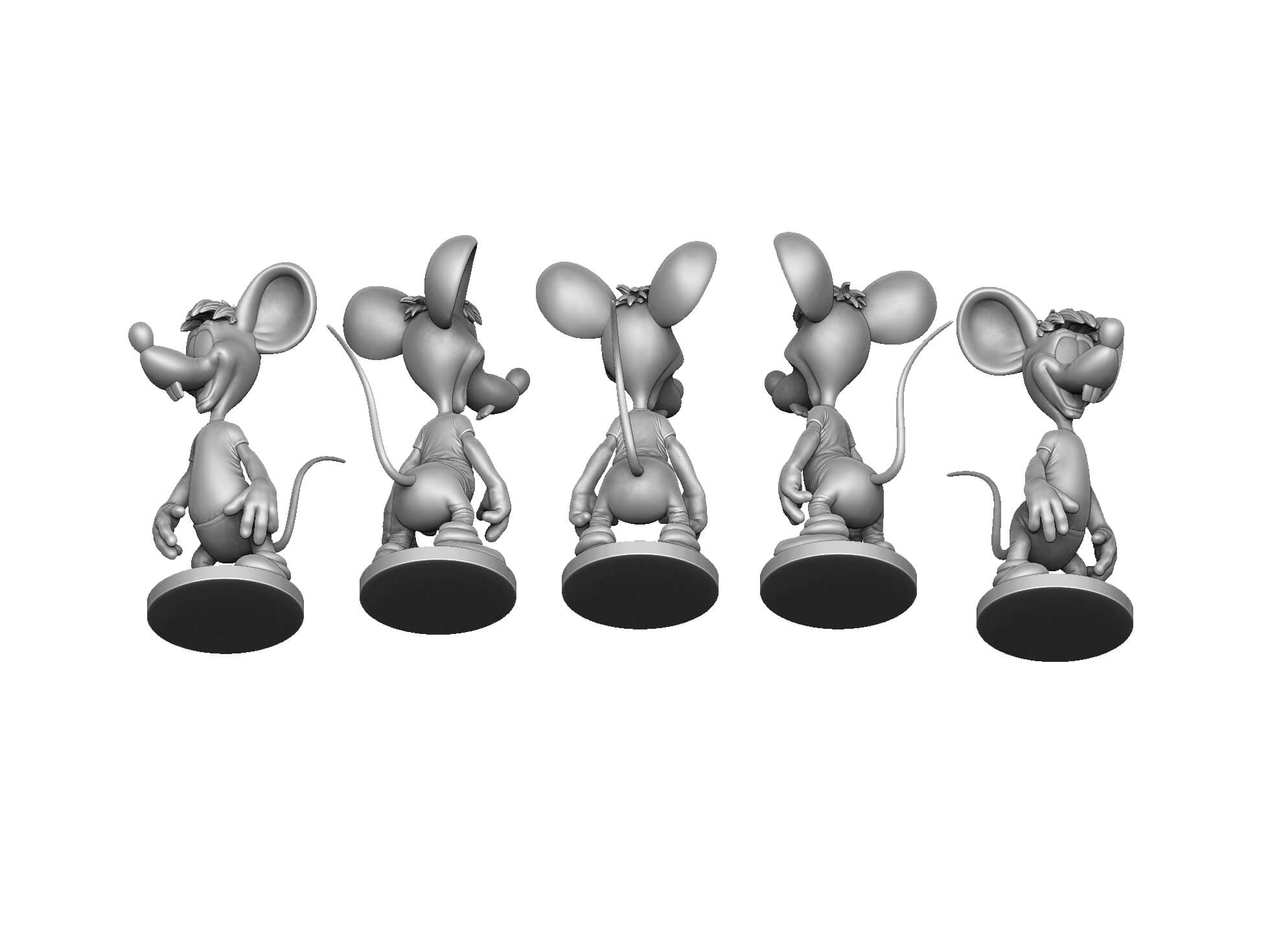 Skinny White Mouse - 3D Model by naeem32