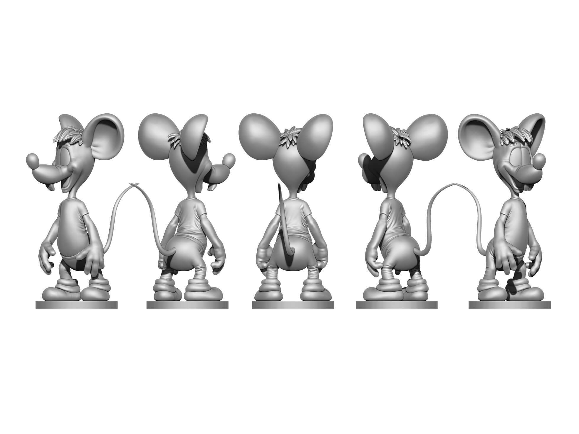 Skinny White Mouse - 3D Model by naeem32