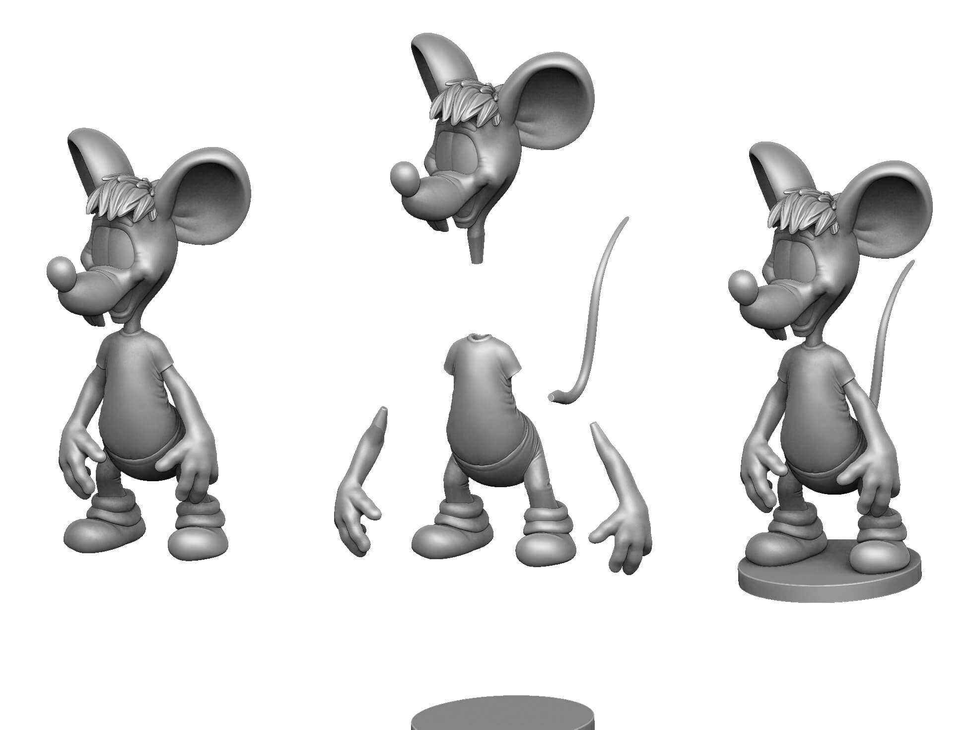 Skinny White Mouse - 3D Model by naeem32