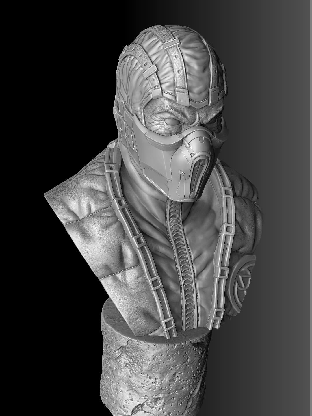 Sub-Zero Bust 1 in Mortal Kombat 3D Model by naeem32