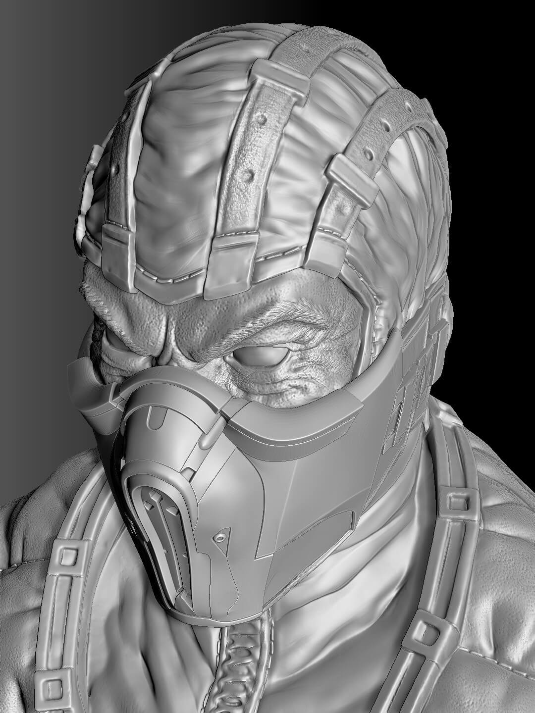 Sub-Zero Bust (2 Masks Options) in Mortal Kombat 3D Model by naeem32