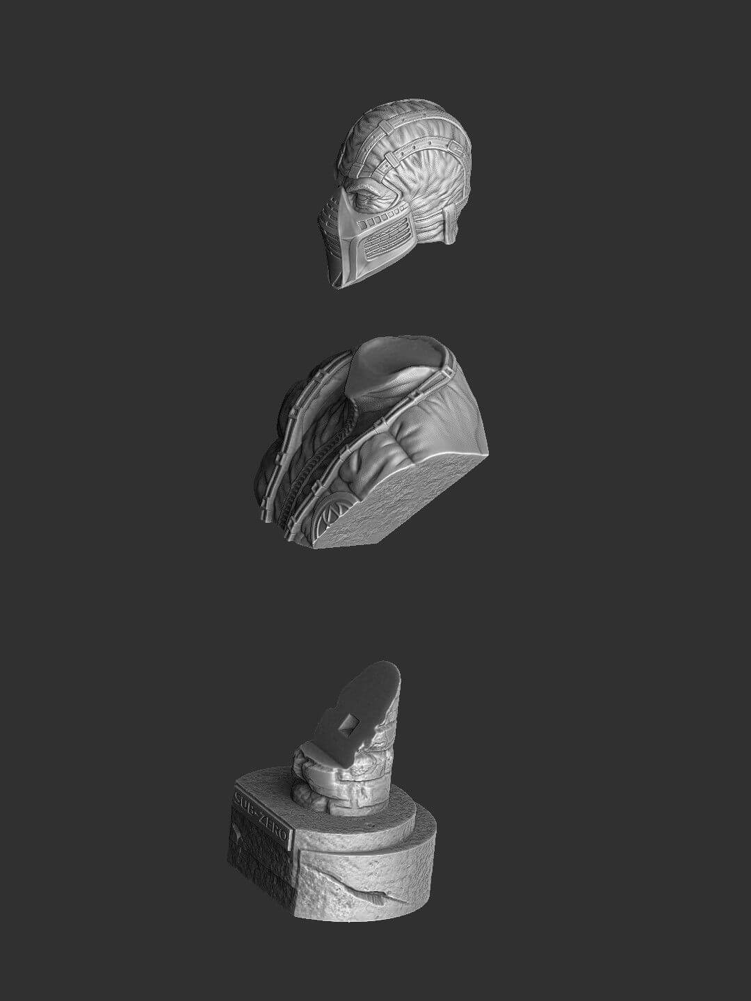 Sub-Zero Bust (2 Masks Options) in Mortal Kombat 3D Model by naeem32