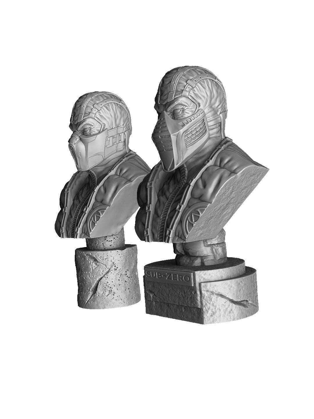 Sub-Zero Bust (2 Masks Options) in Mortal Kombat 3D Model by naeem32
