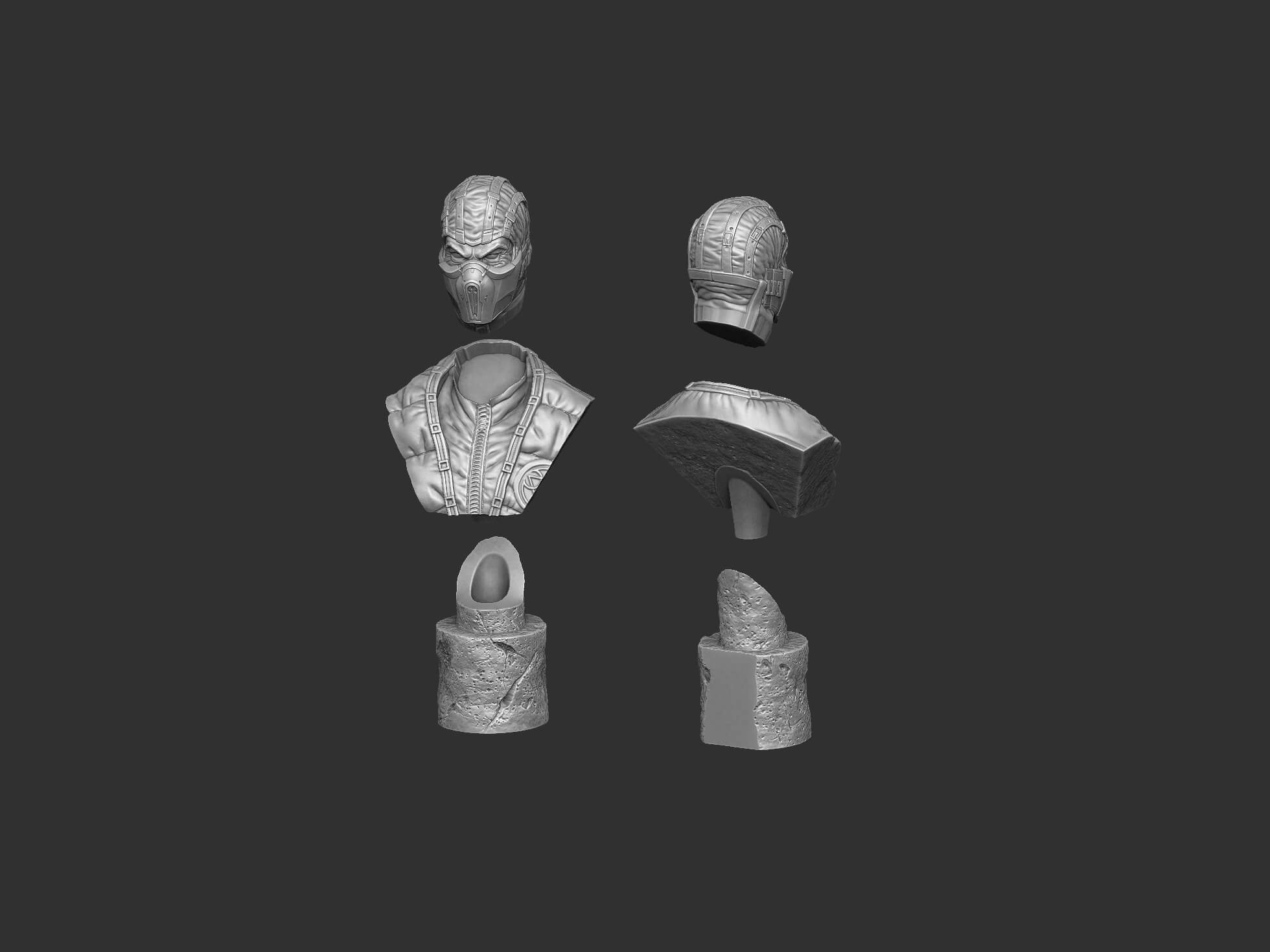 Sub-Zero Bust (2 Masks Options) in Mortal Kombat 3D Model by naeem32