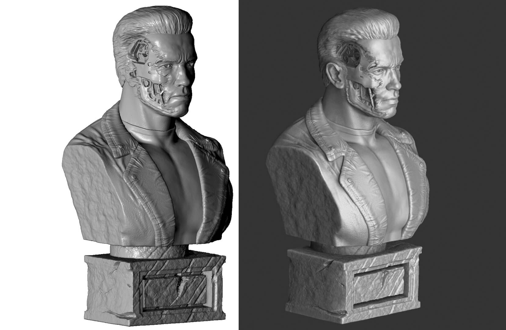 Terminator T-800 Bust (2 Options) 3D Model by naeem32