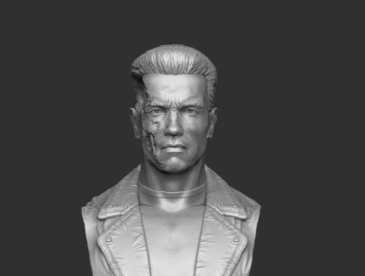 Terminator T-800 Bust (2 Options) 3D Model by naeem32