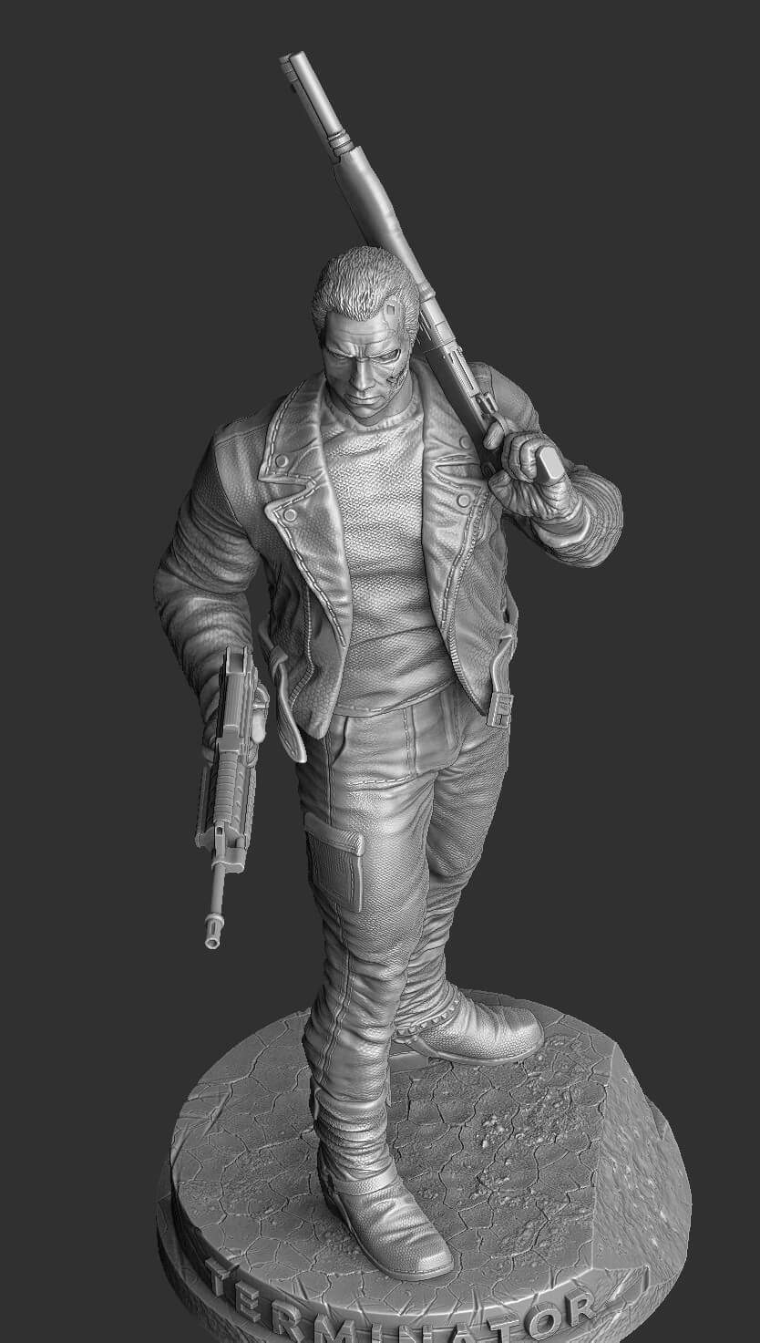 Terminator T-800 Full Height (4 Head Options) 3D Model by naeem32