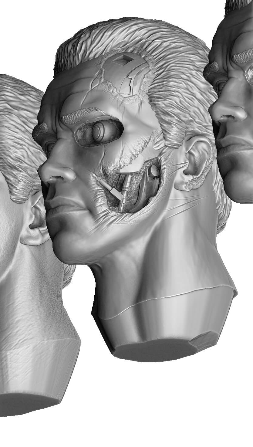 Terminator T-800 Full Height (4 Head Options) 3D Model by naeem32