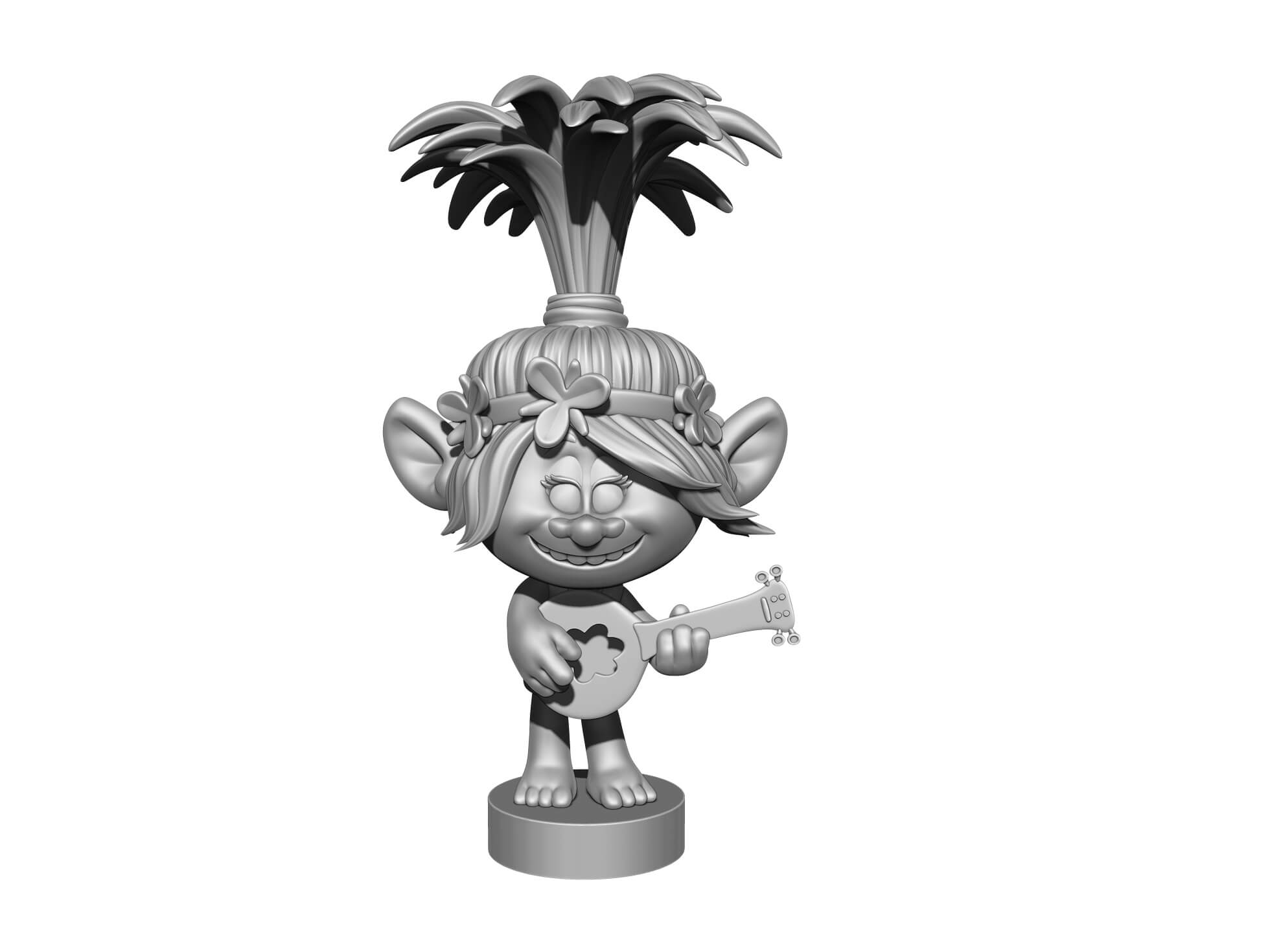 Troll Princess Poppy With Guitar - 3D Model by naeem32